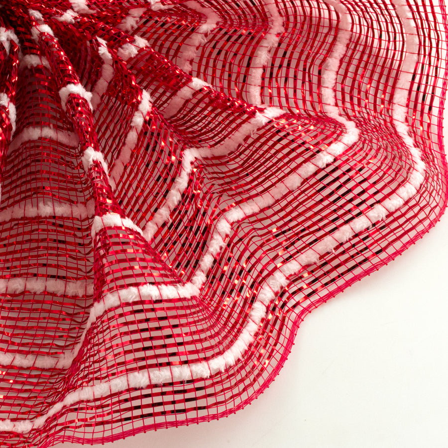 10" Heavy Metallic Snow Mesh: Red