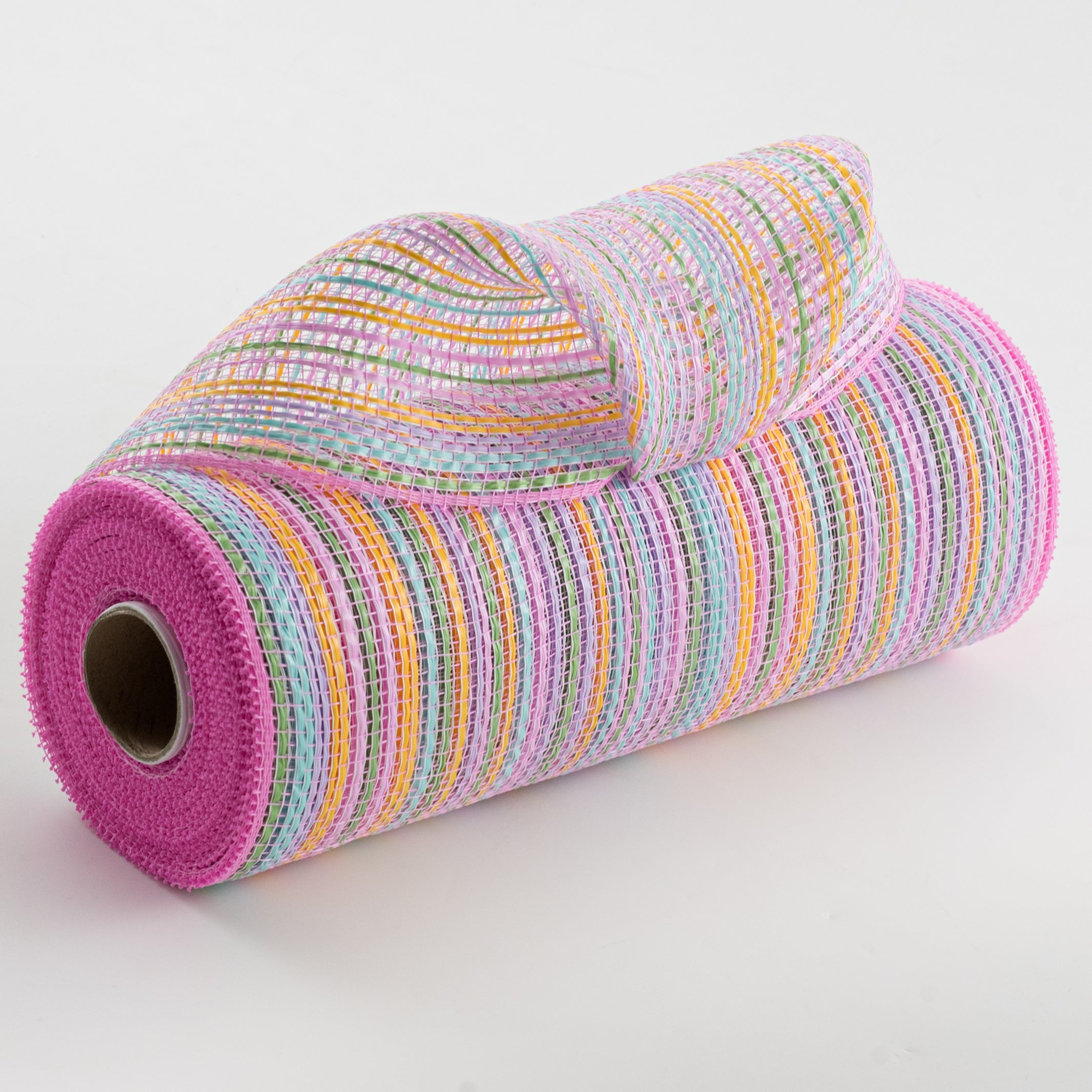 10" Vertical Wide Strip Striation Mesh: Multicolor Pastels