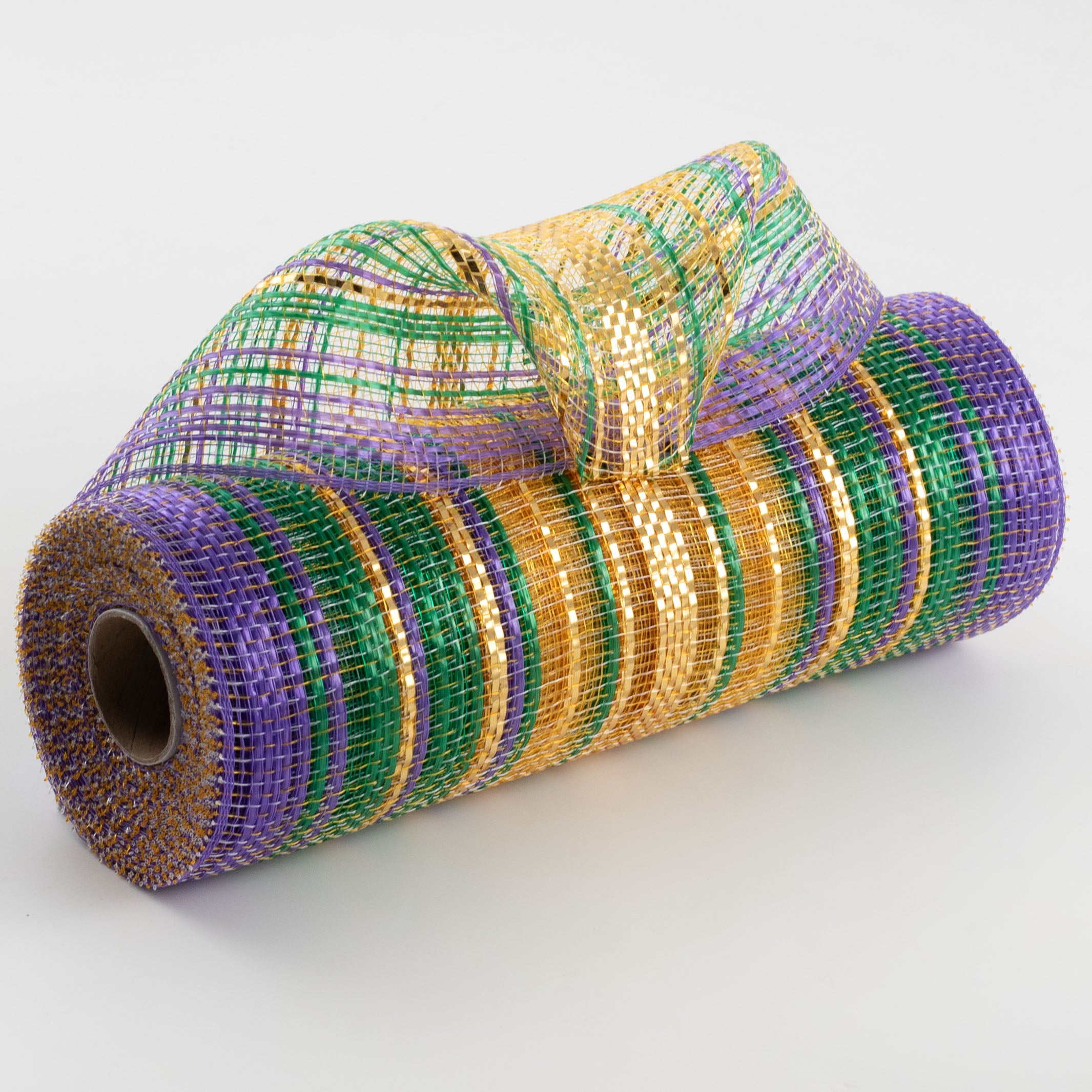 10" Vertical Wide Strip Ombré Mesh: Mardi Gras