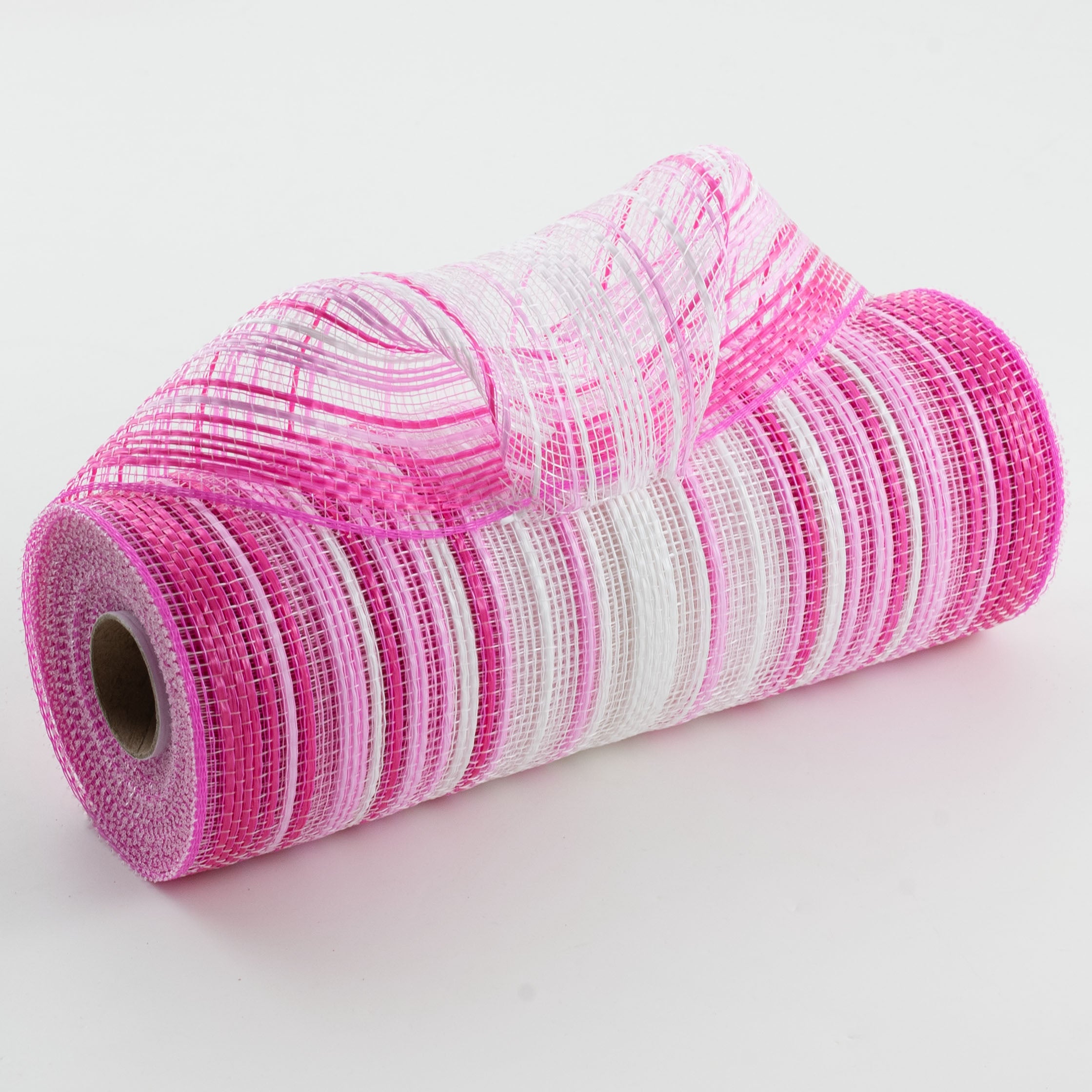 10" Vertical Wide Strip Ombre Mesh: Pinks & White