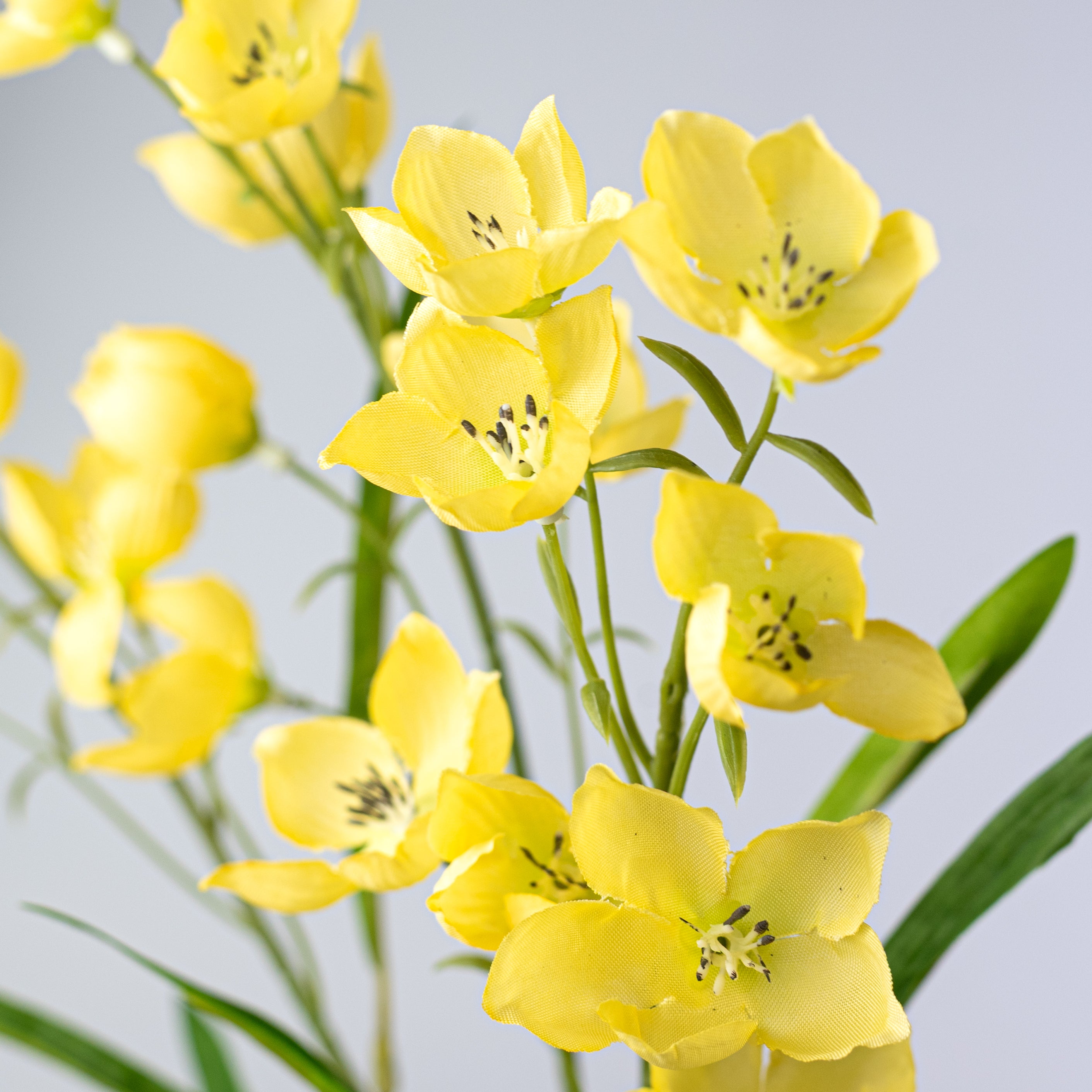 26" Parnassia Flower Spray: Yellow