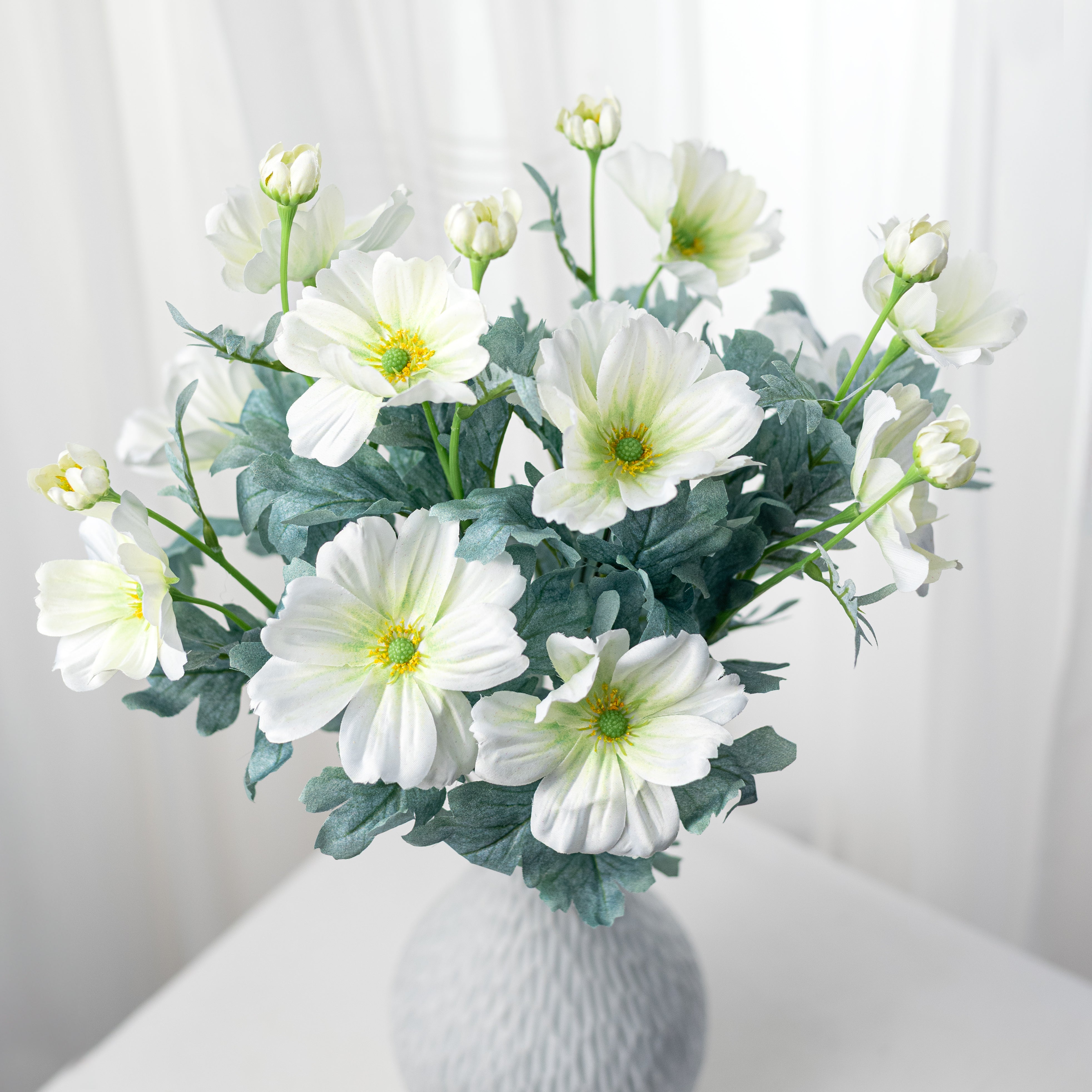 22" Cosmos Bush: Cream (12 Stem)