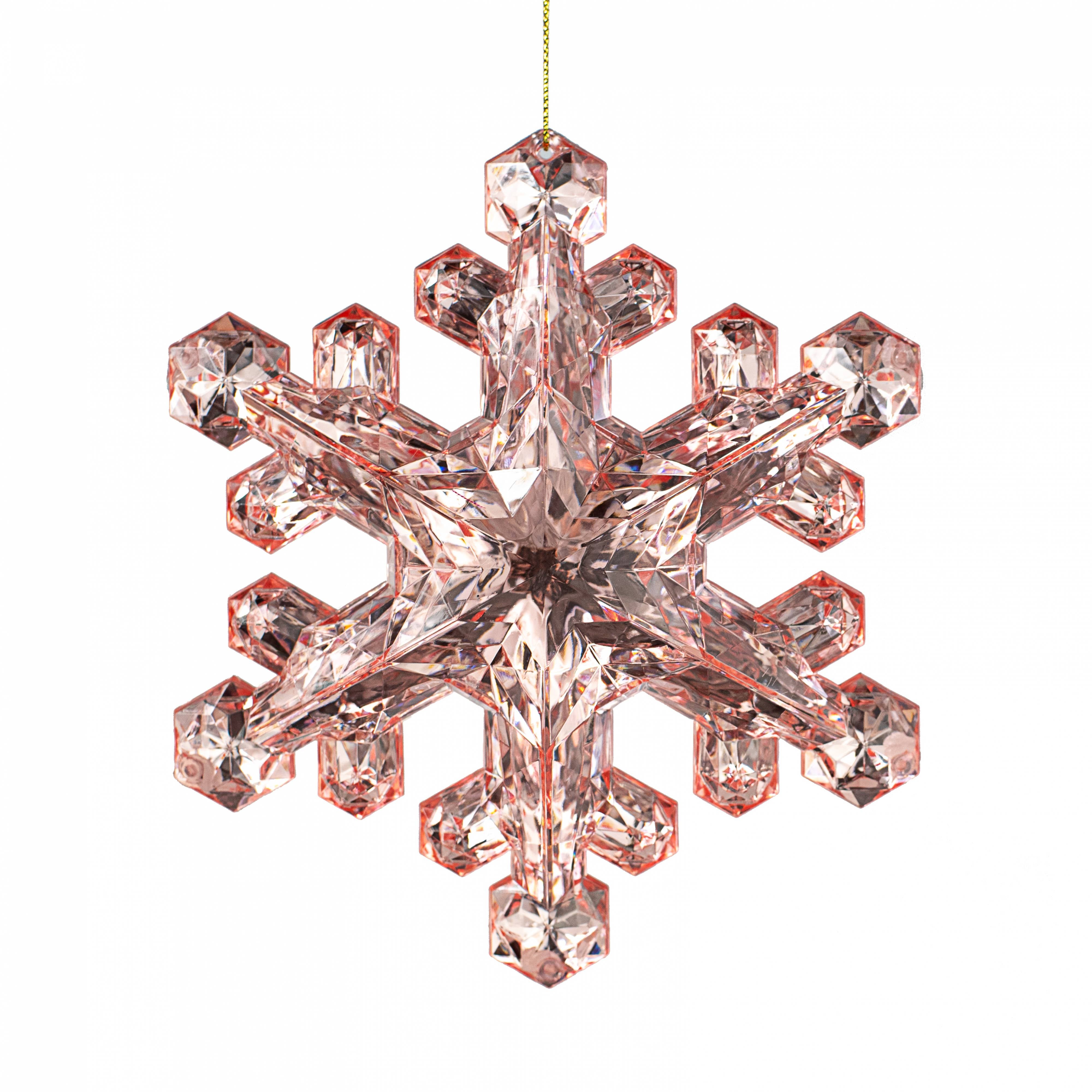 6" Jewel Snowflake Ornament: Pink