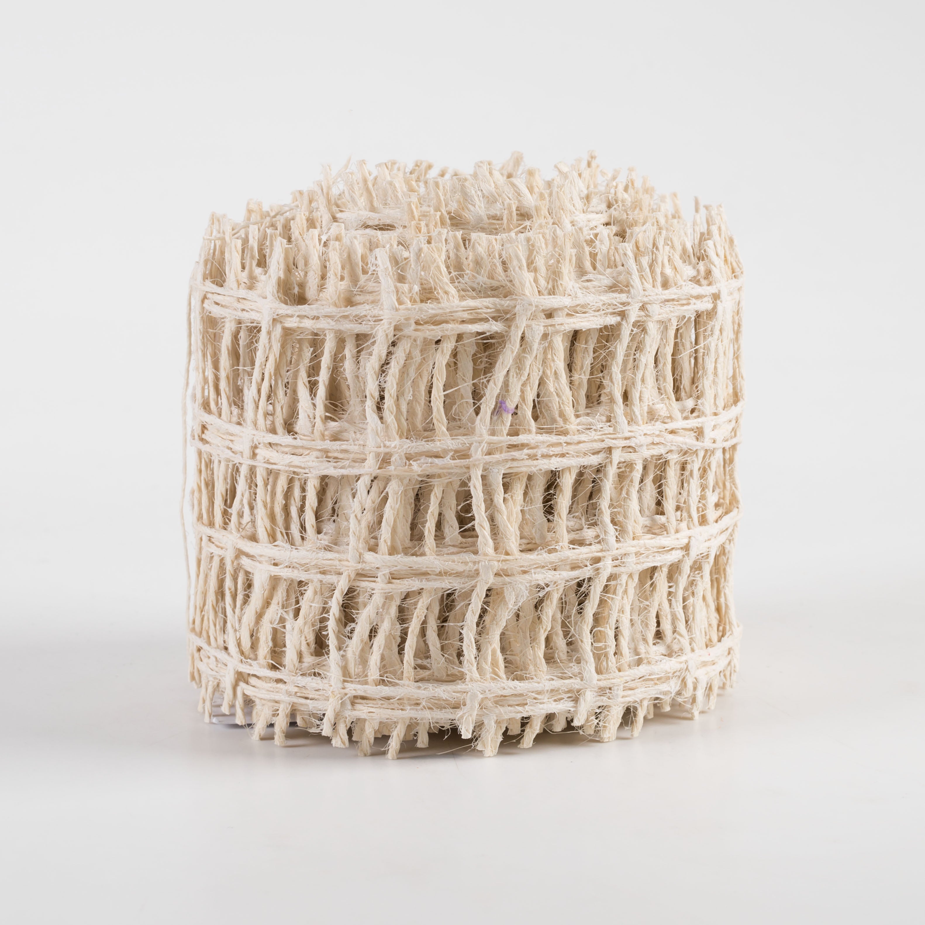 2.5" Jute Check Weave Ribbon: Off-White (10 Yards)