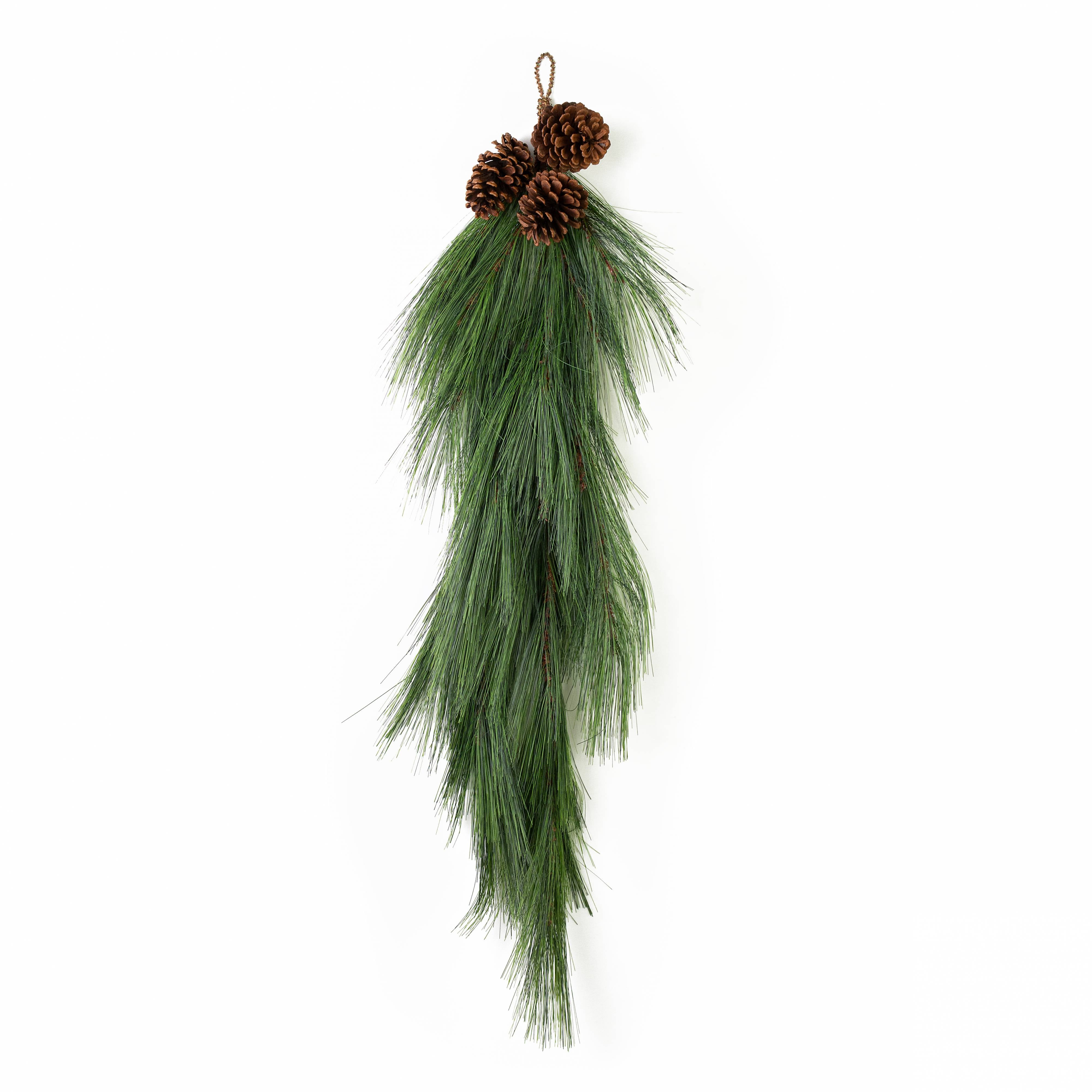 48" Long Needle Pine & Cone Teardrop