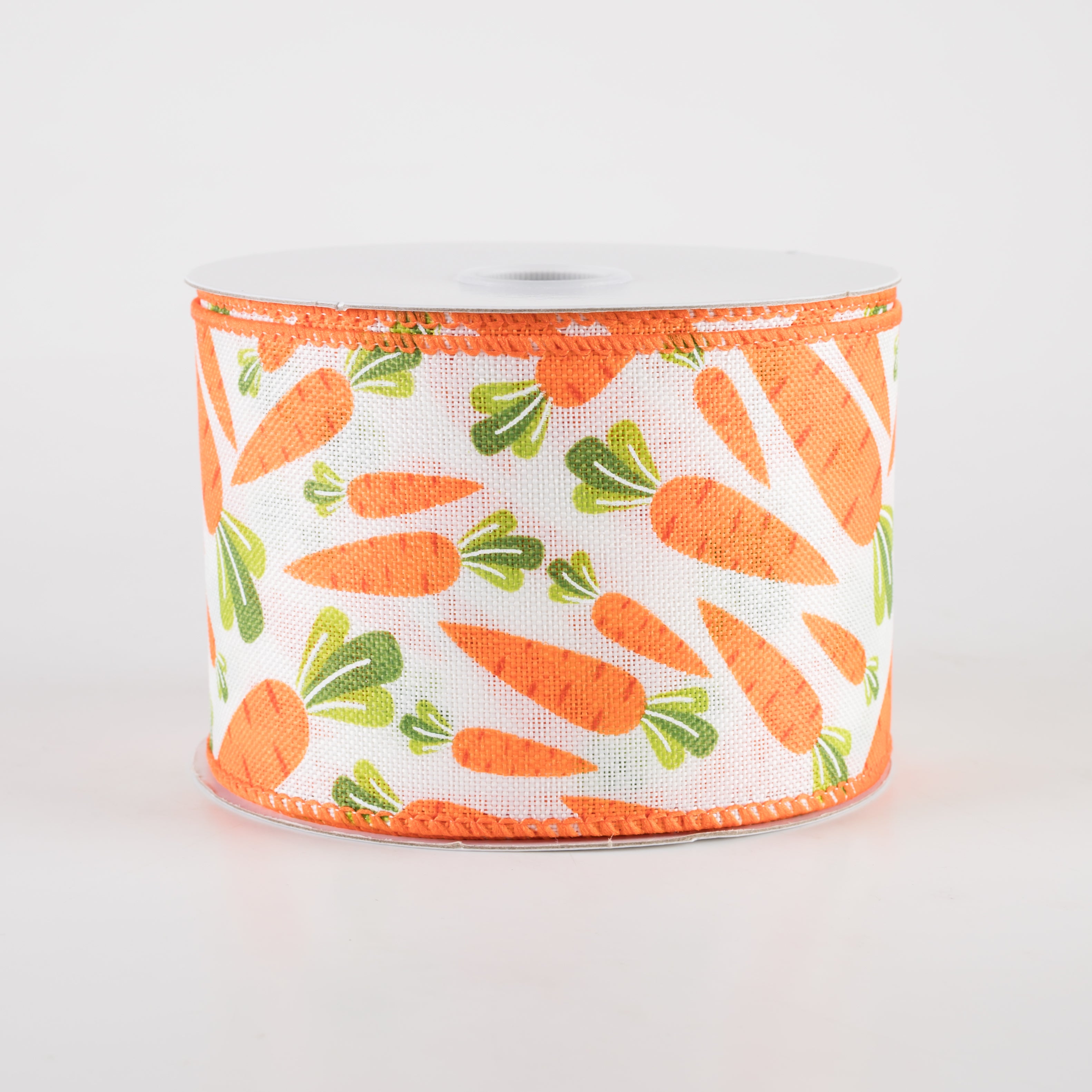 2.5" Lots of Carrots Linen Ribbon: Ivory (10 Yards)