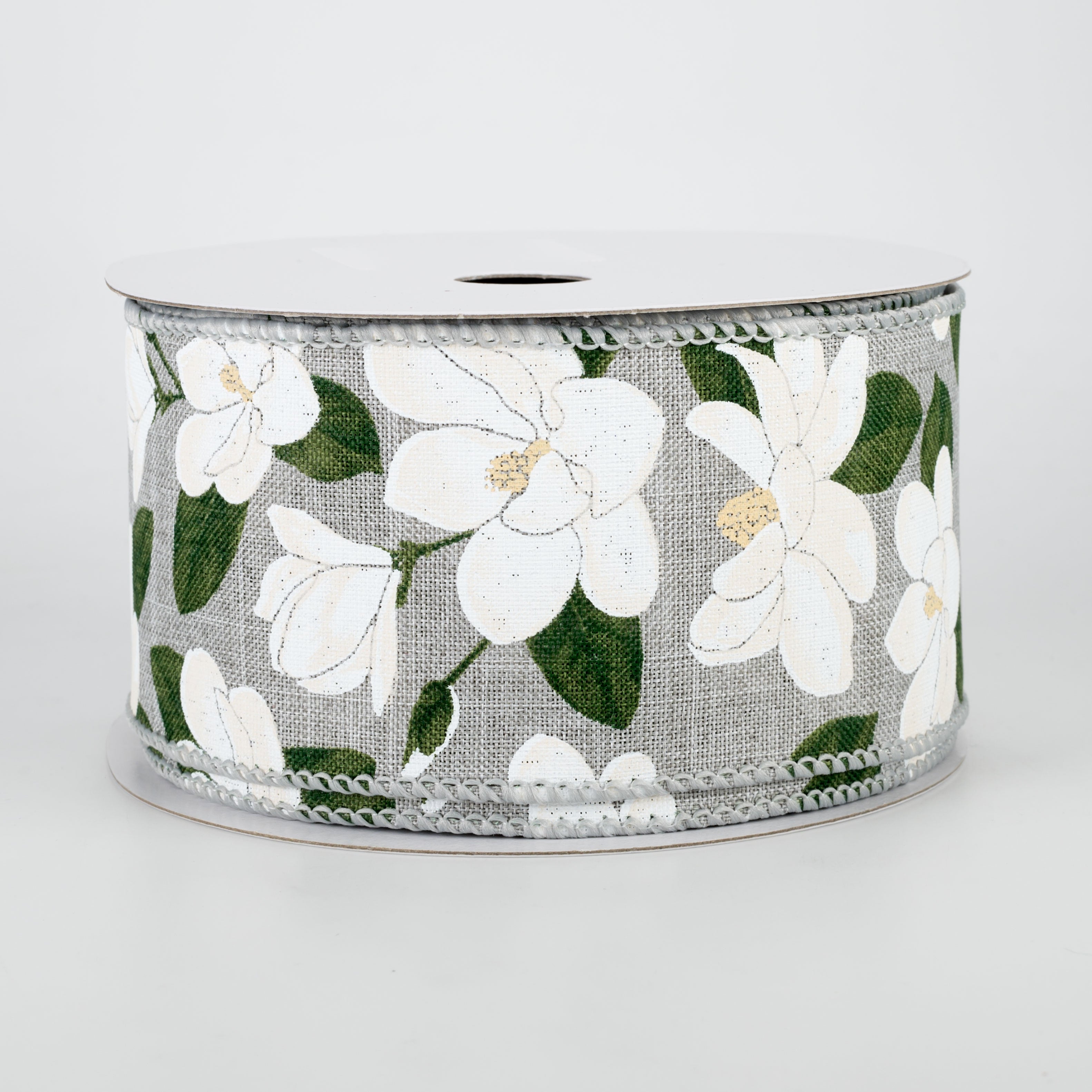 2.5" Magnolia Ribbon: Light Grey (10 Yards)