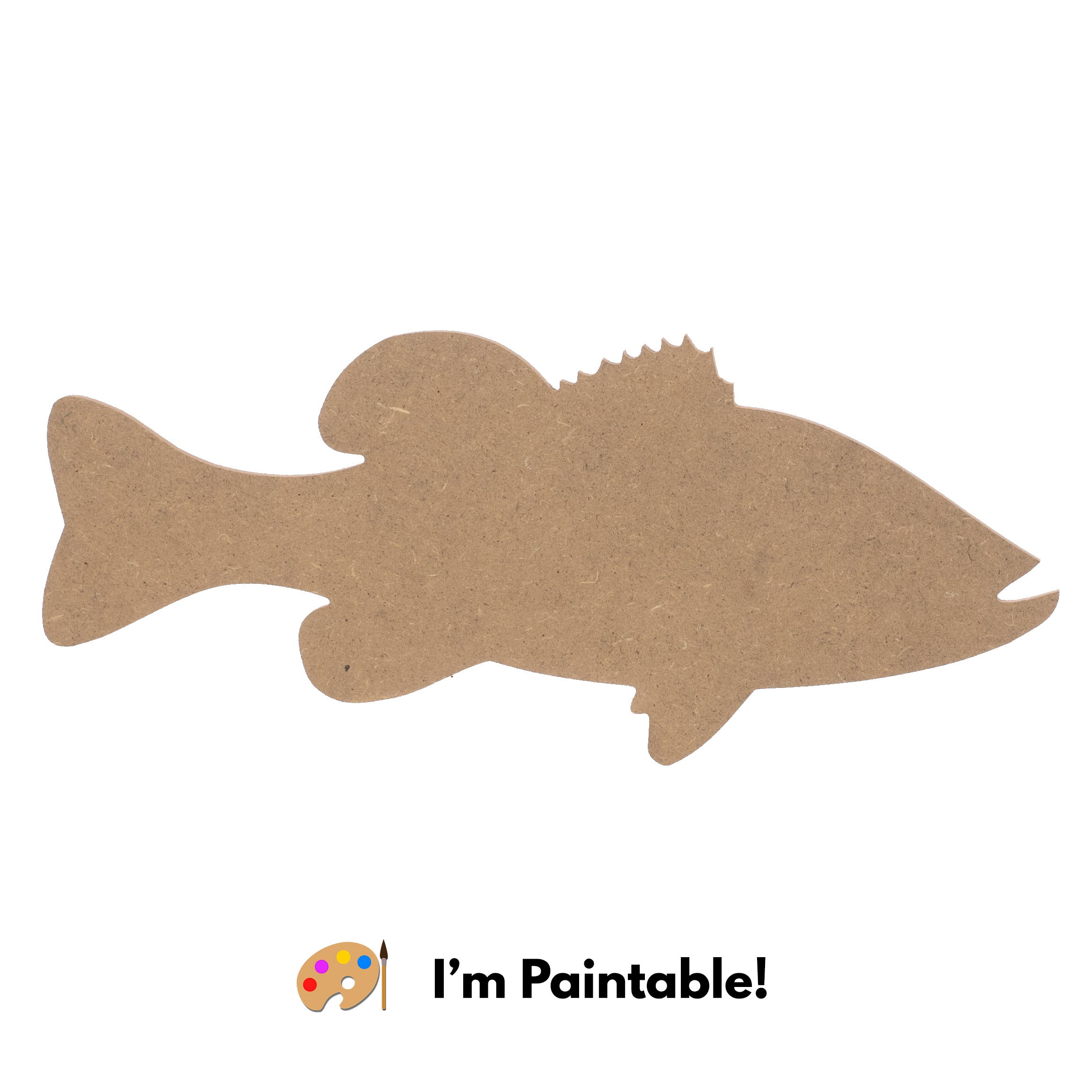 14" MDF Unfinished Shape: Bass Fish