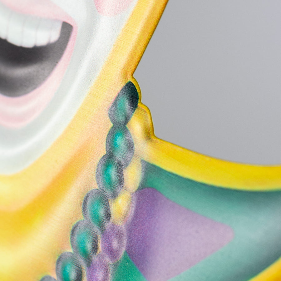 15" Metal Embossed Sign: Mardi Gras Jester Head