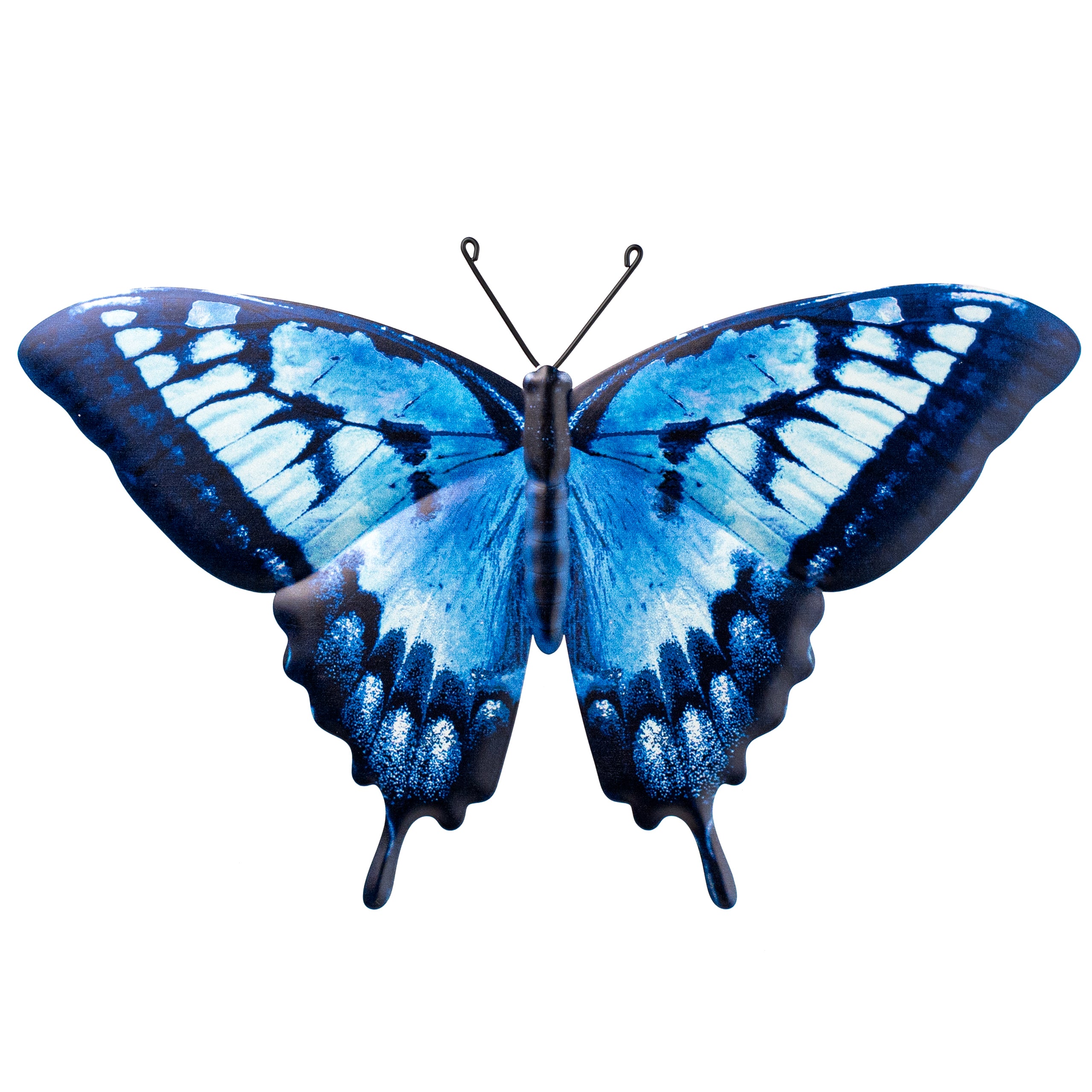 13" Metal Embossed Swallowtail Butterfly Sign: Blue