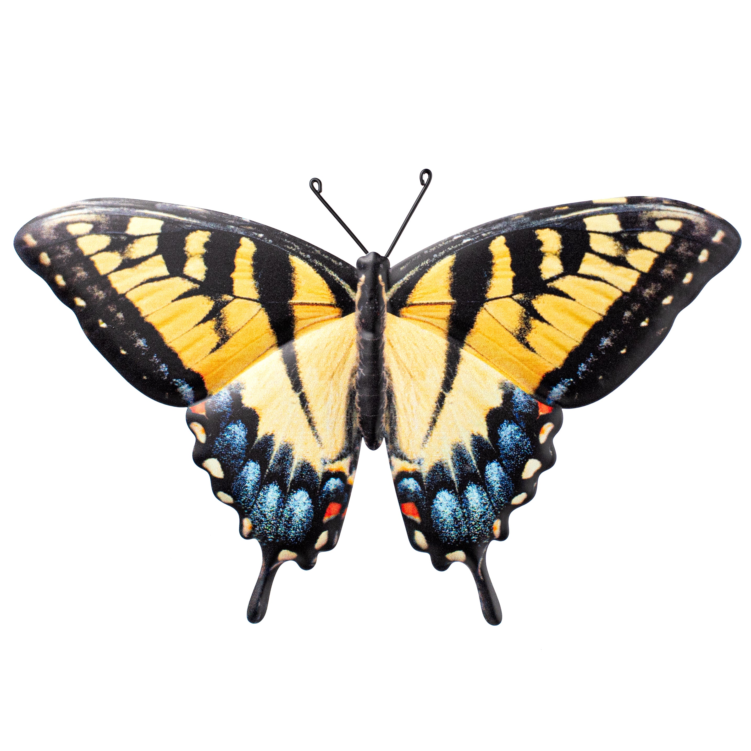 13" Metal Embossed Swallowtail Butterfly Sign: Yellow