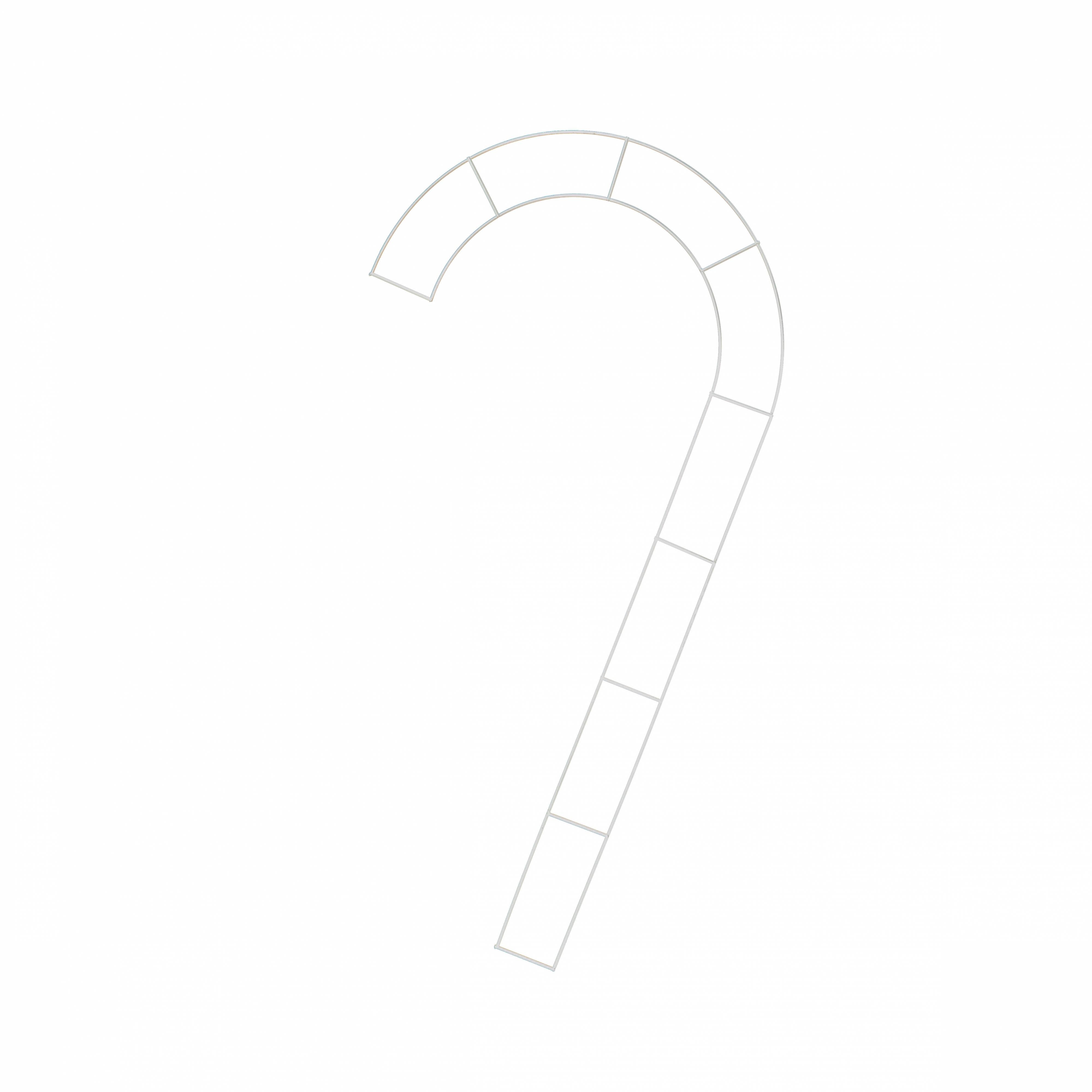 24" Metal Wire Candy Cane Form: White