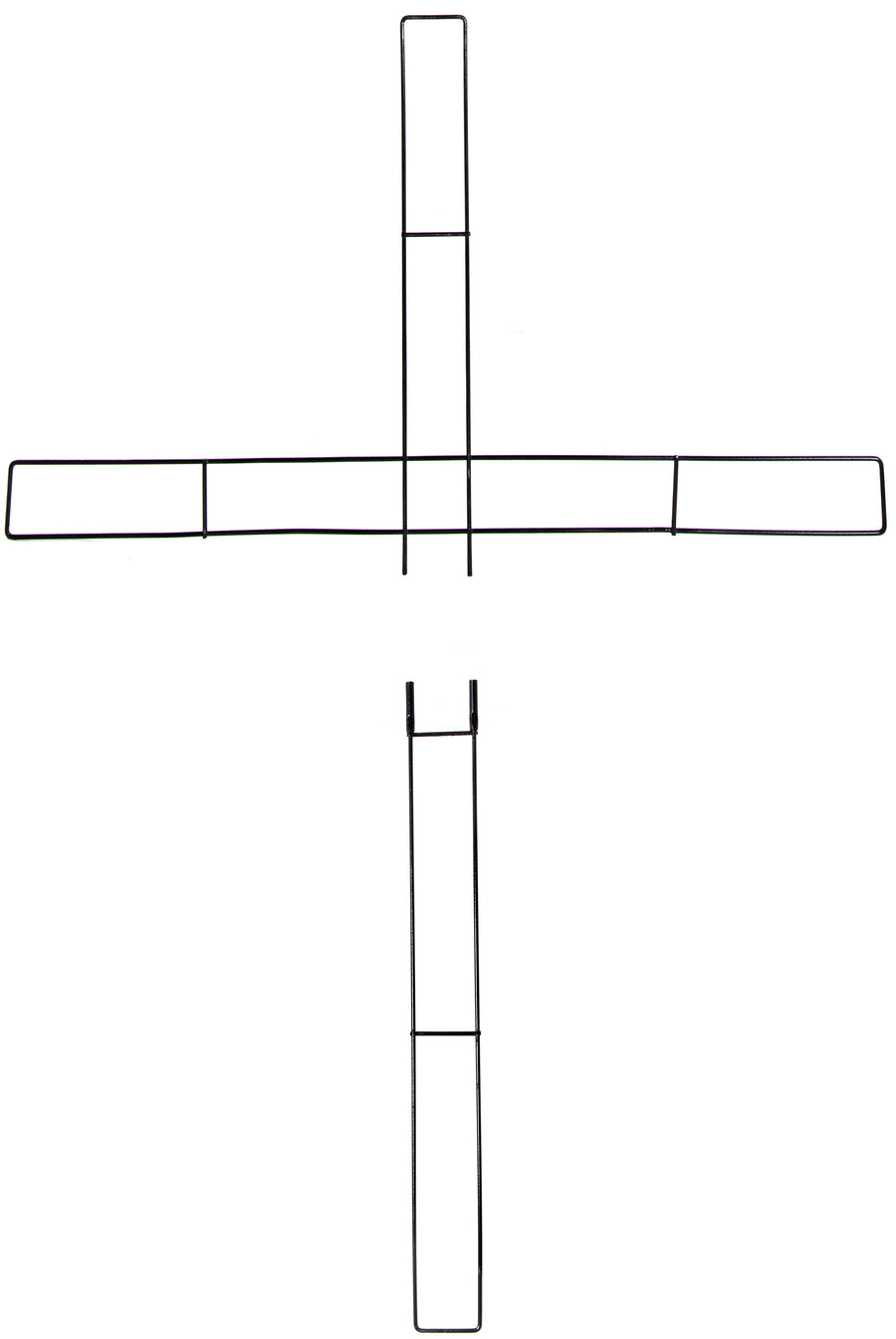 27" Metal Wire Cross Form: Black
