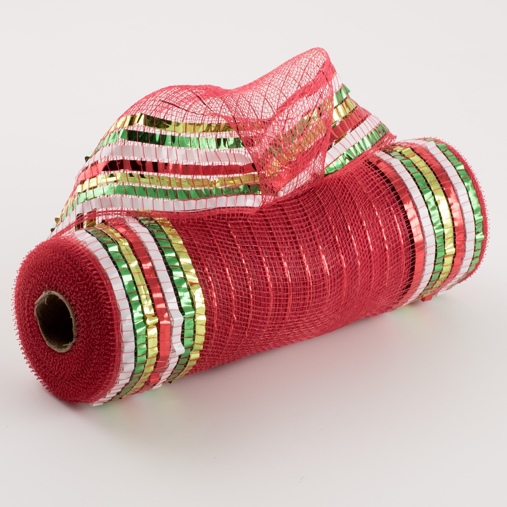 10" Metallic XL Wide Foil Border Mesh: Red, White, Emerald, Lime