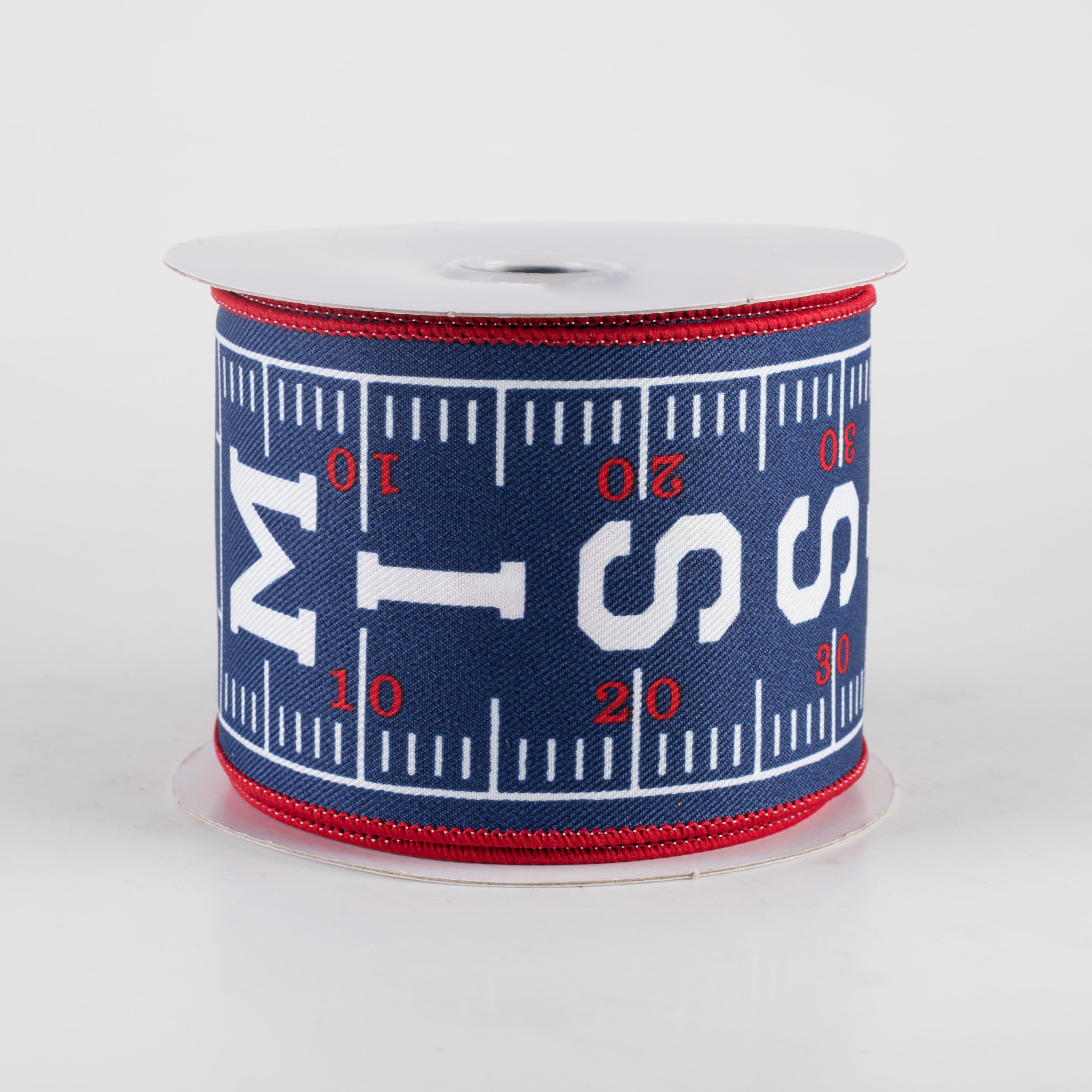 2.5" Mississippi Football Field Ribbon: Navy Blue & Red (10 Yards)