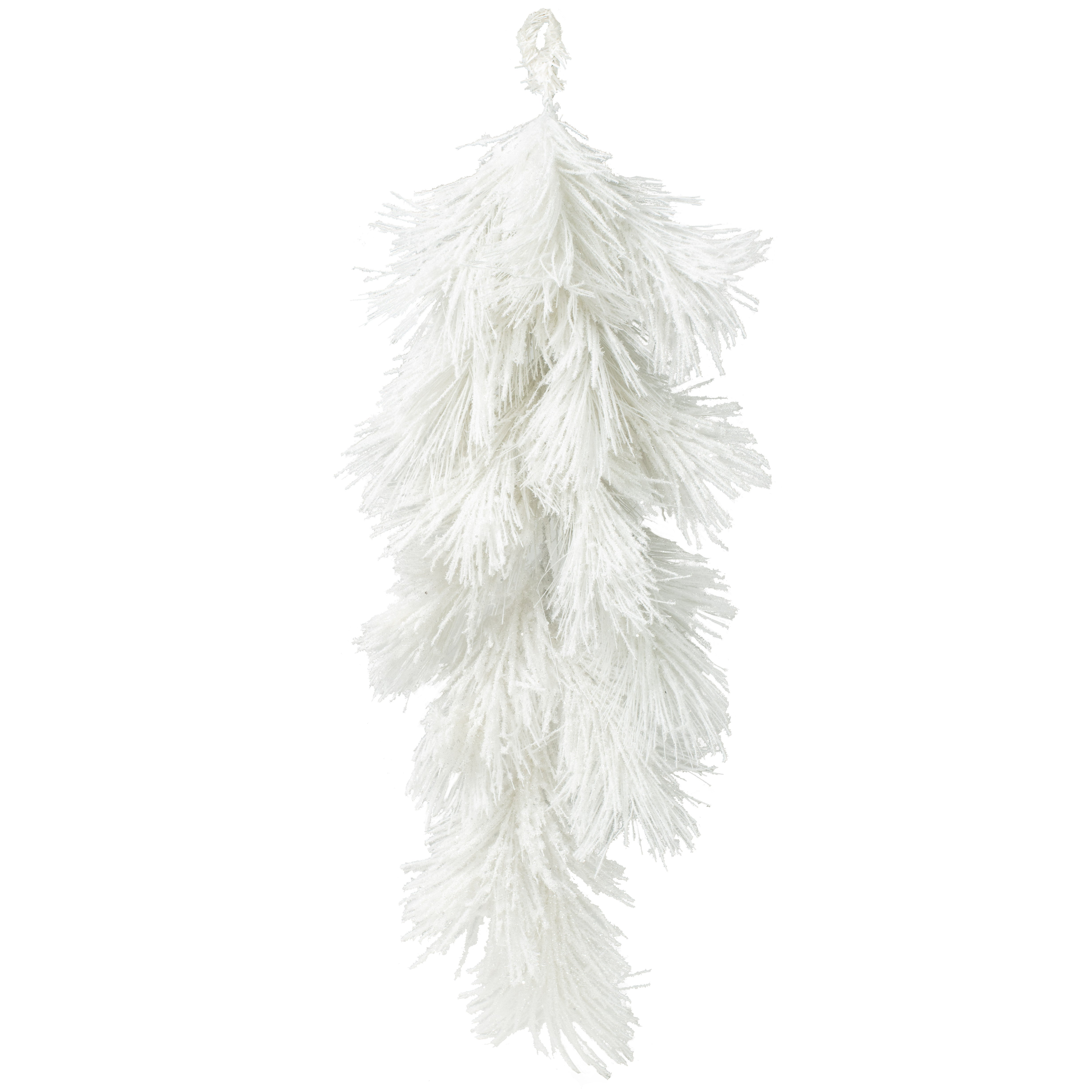 30" Pine Needle Teardrop: Heavy Flocked