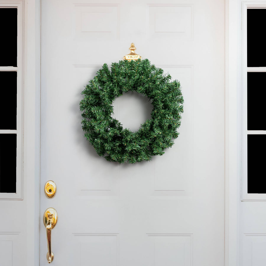 20" Pine PVC Wreath: Two-Tone Green