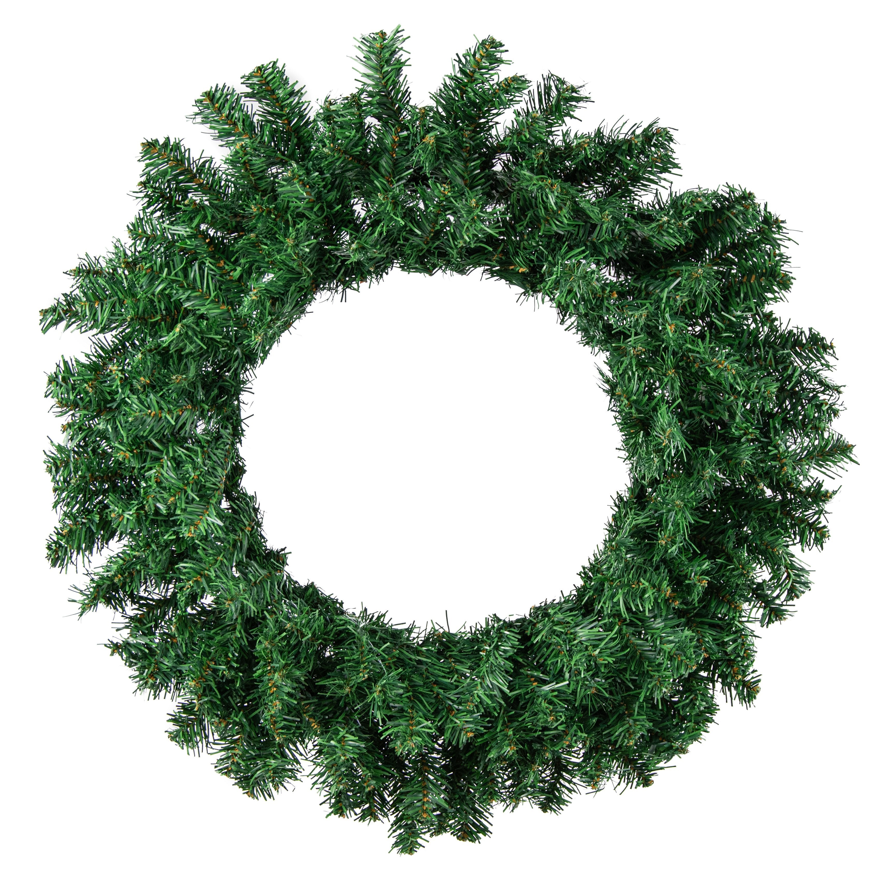 24" Pine PVC Wreath: Two-Tone Green (180 Tips)