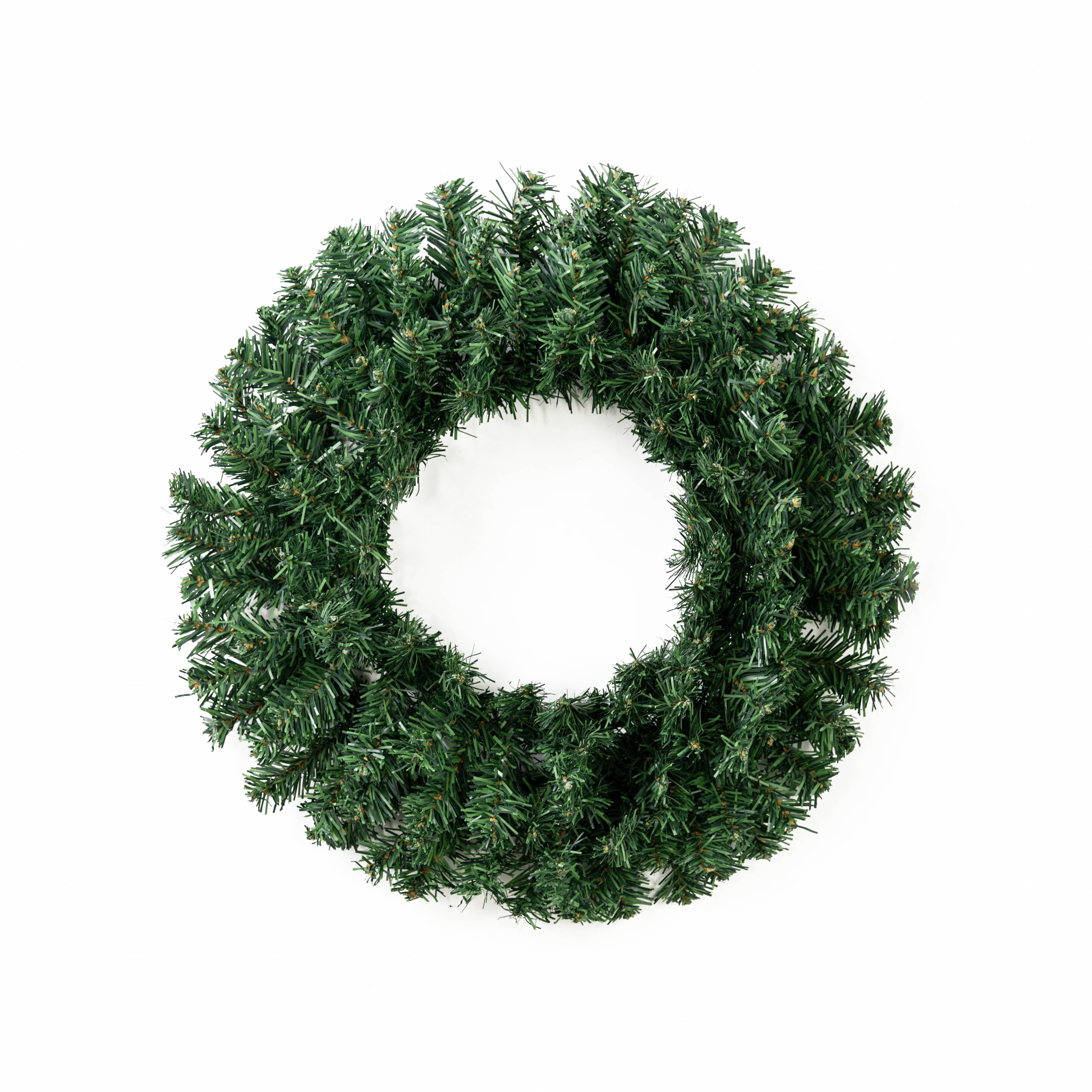 20" Pine PVC Wreath: Two-Tone Green
