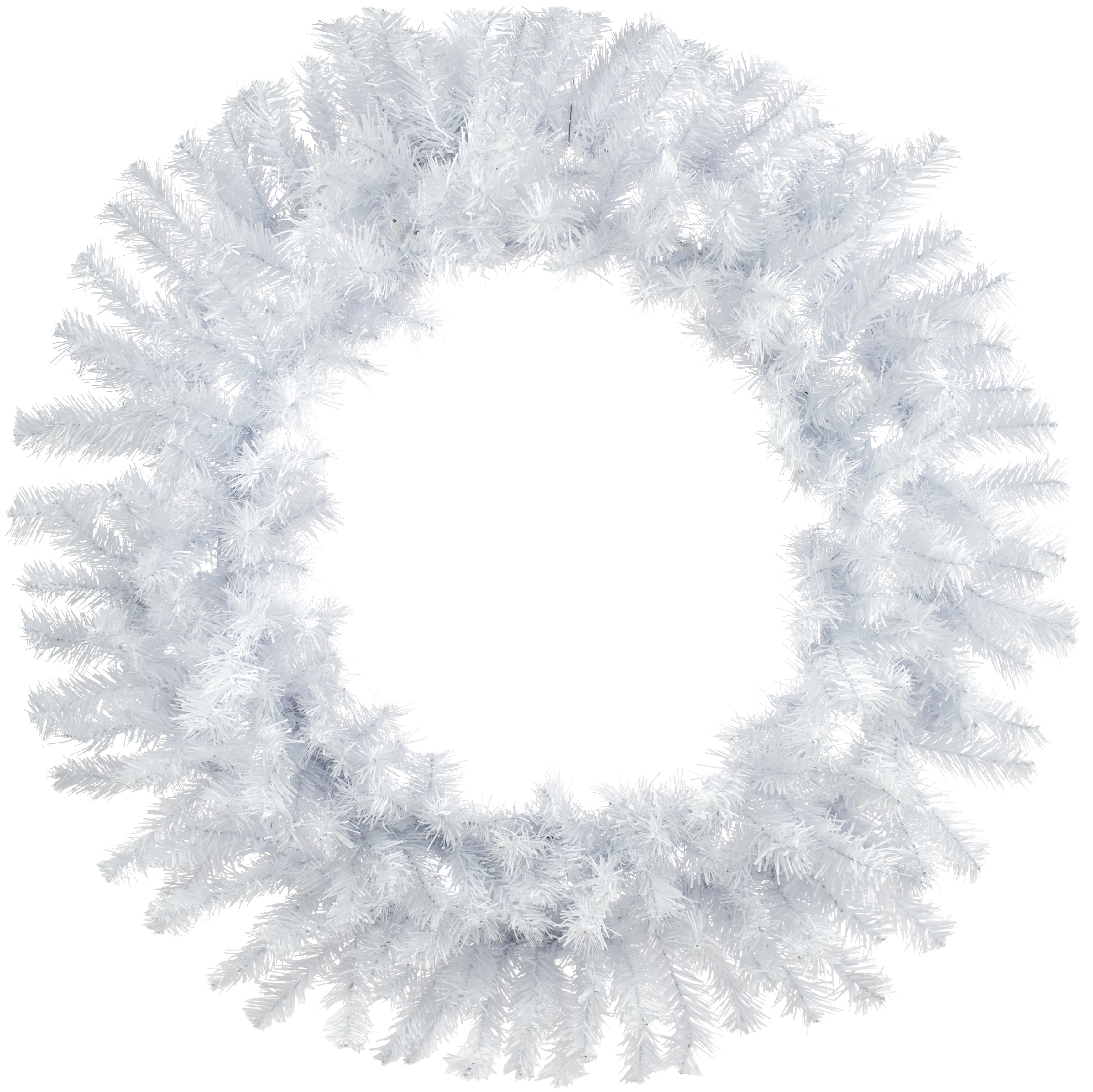 30" Pine PVC Wreath: White (280 Tips)