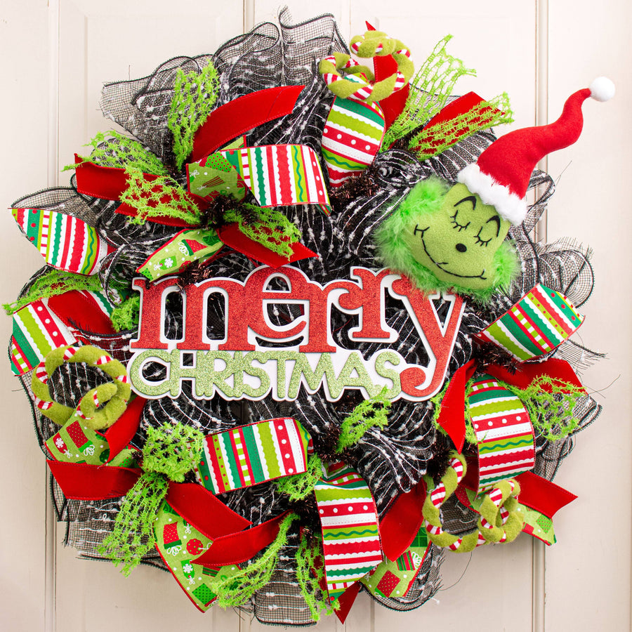 19" Plush Green Monster Head Pick