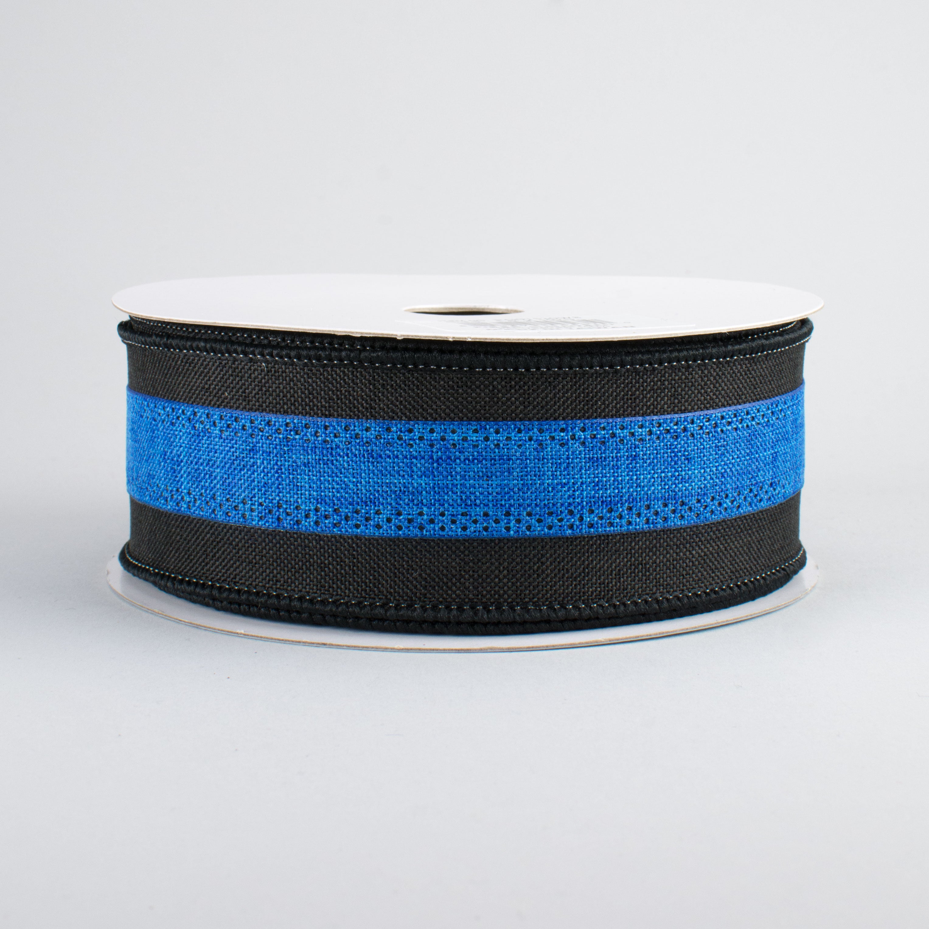 1.5" Police Support Ribbon: Black & Blue (10 Yards)