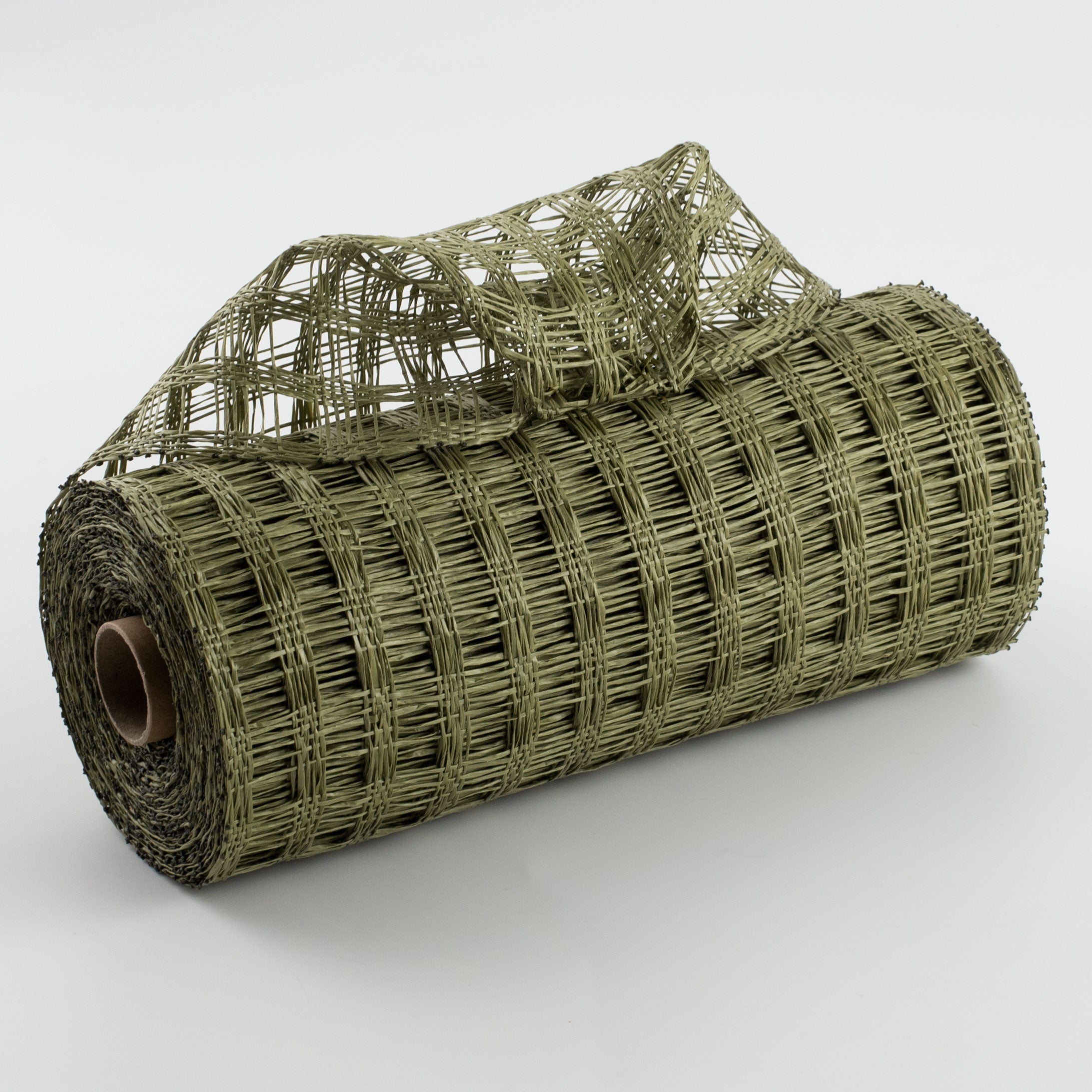 10" Poly Burlap Check Mesh: Olive Green