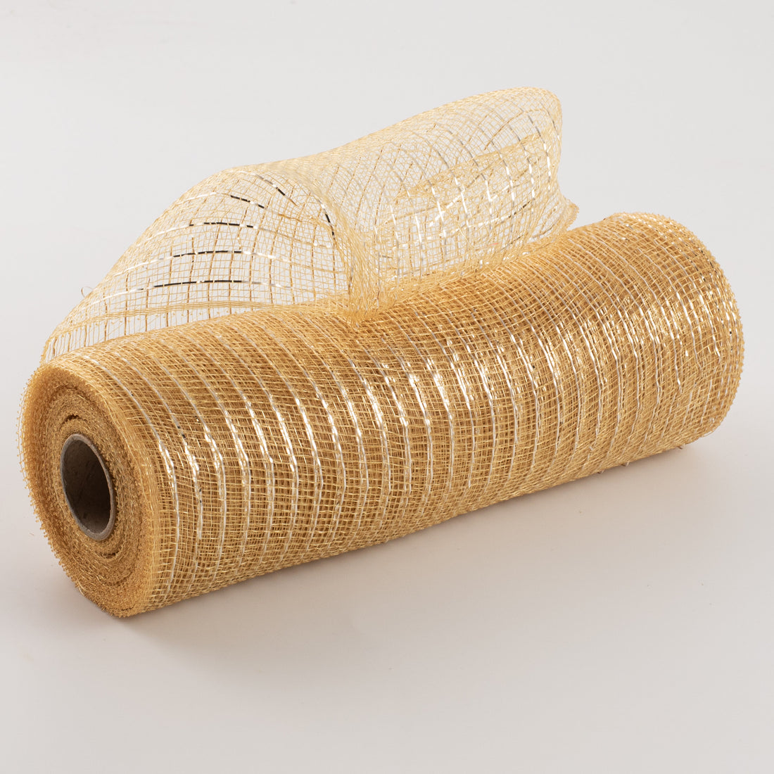 10" Poly Deco Mesh: Metallic Champagne Gold