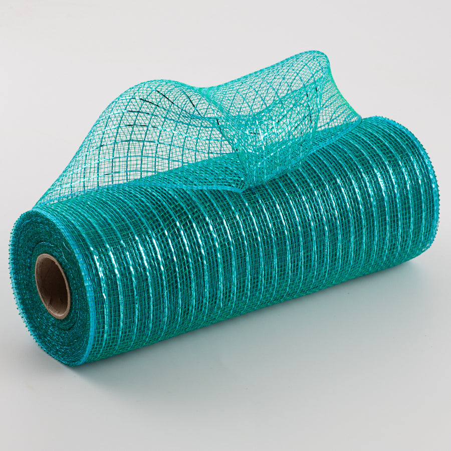 10" Poly Deco Mesh: Metallic Teal