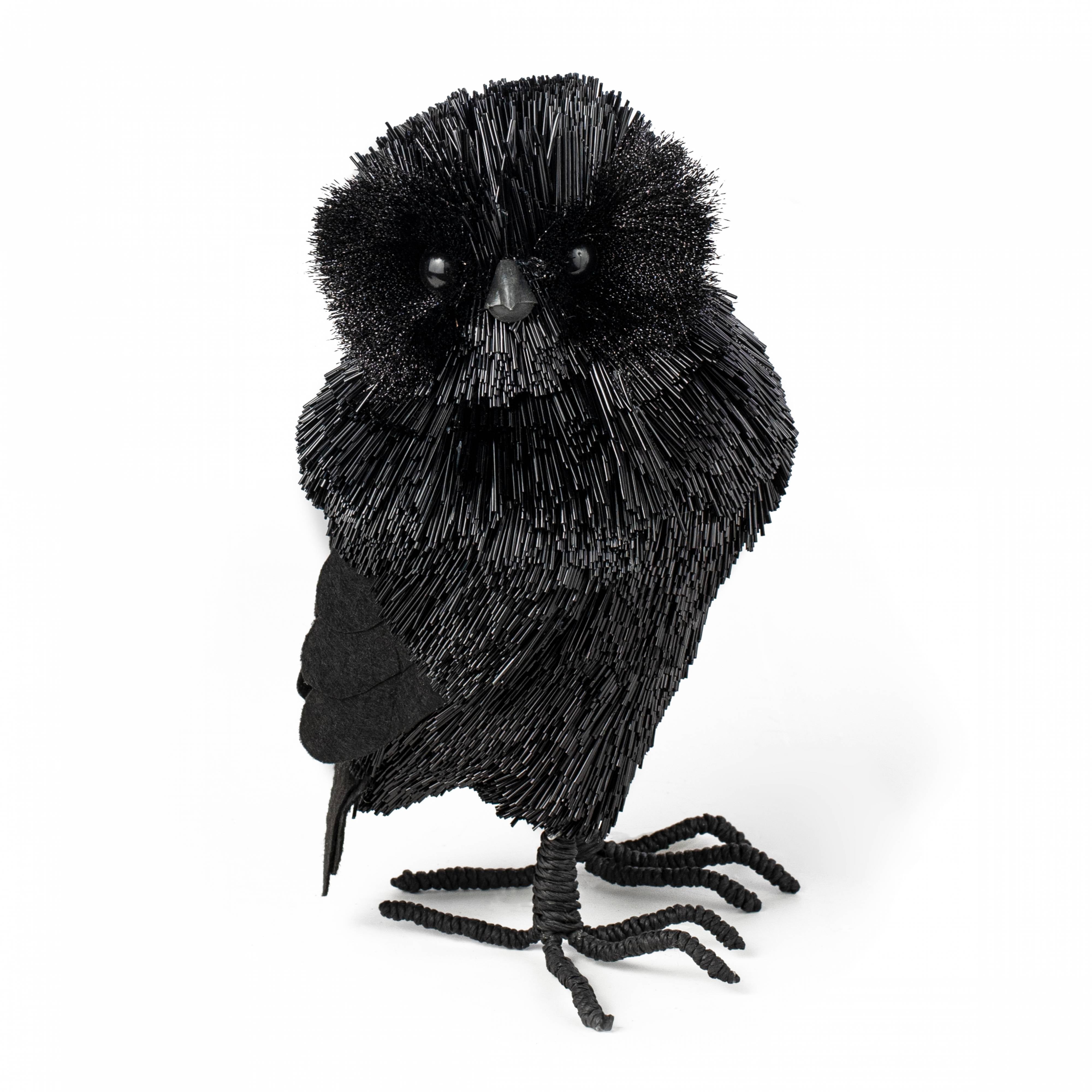 12" PVC & Sisal Owl: Black
