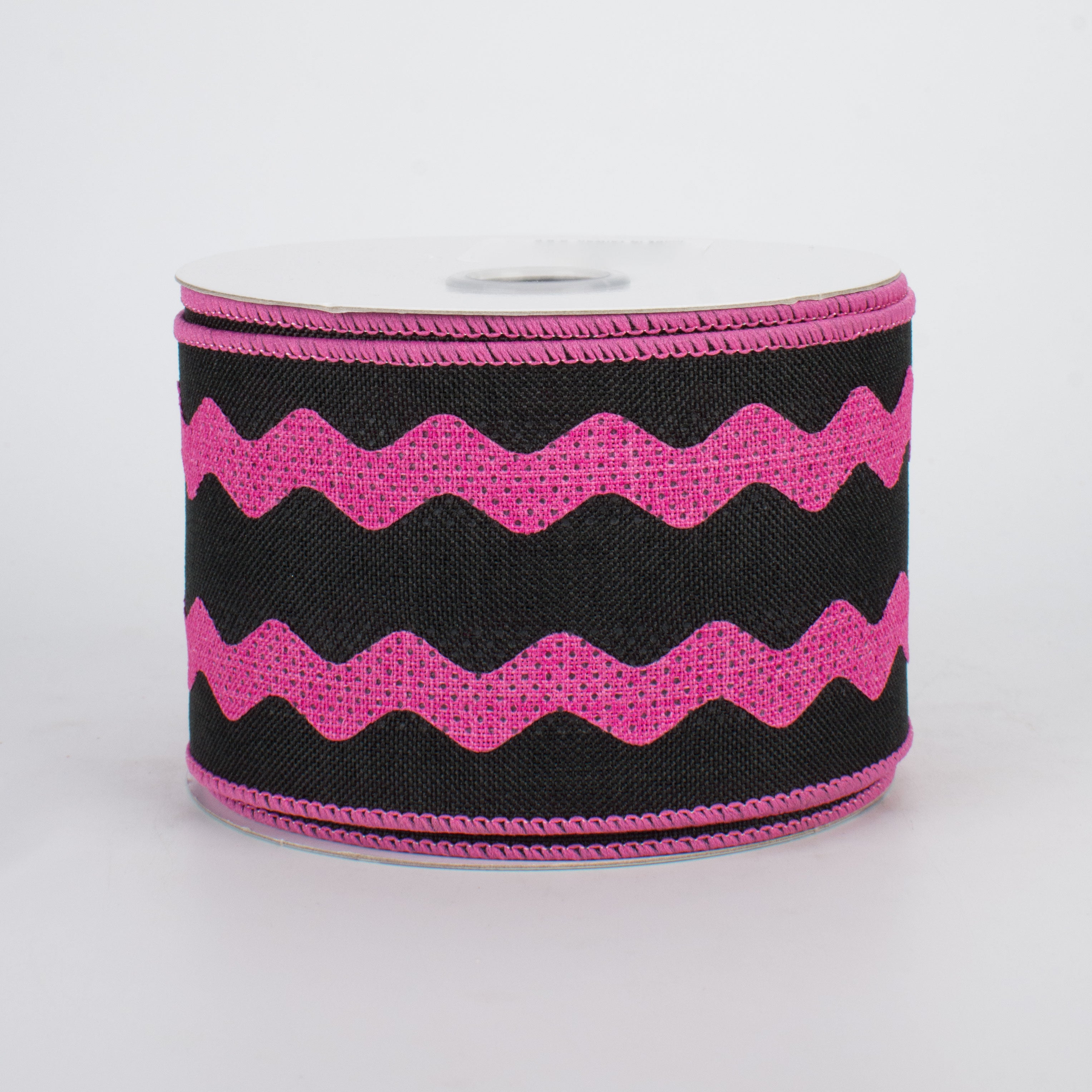 2.5" Ric Rac Ribbon: Black & Hot Pink (10 Yards)