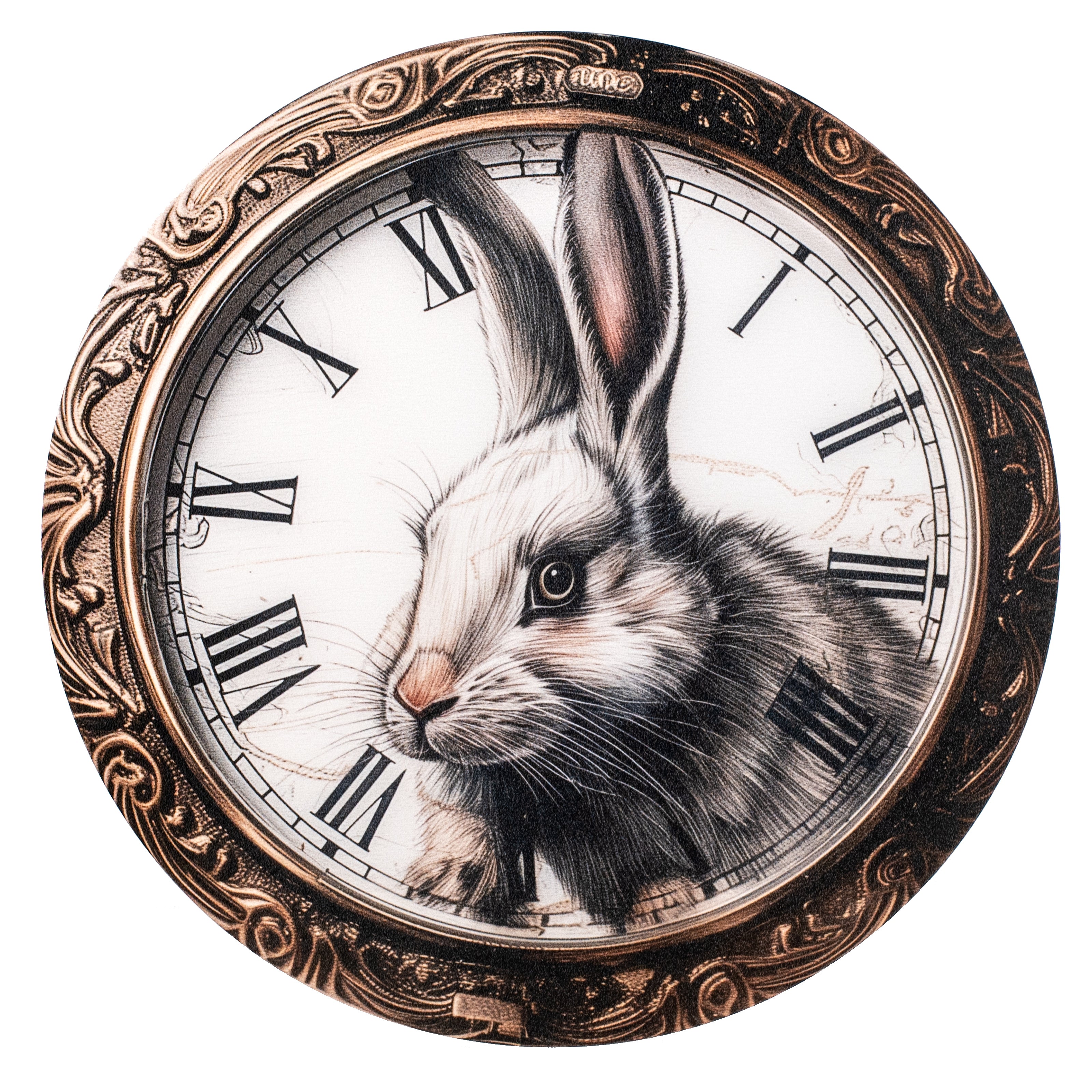 10.5" Round Waterproof Sign: Rabbit Pocketwatch