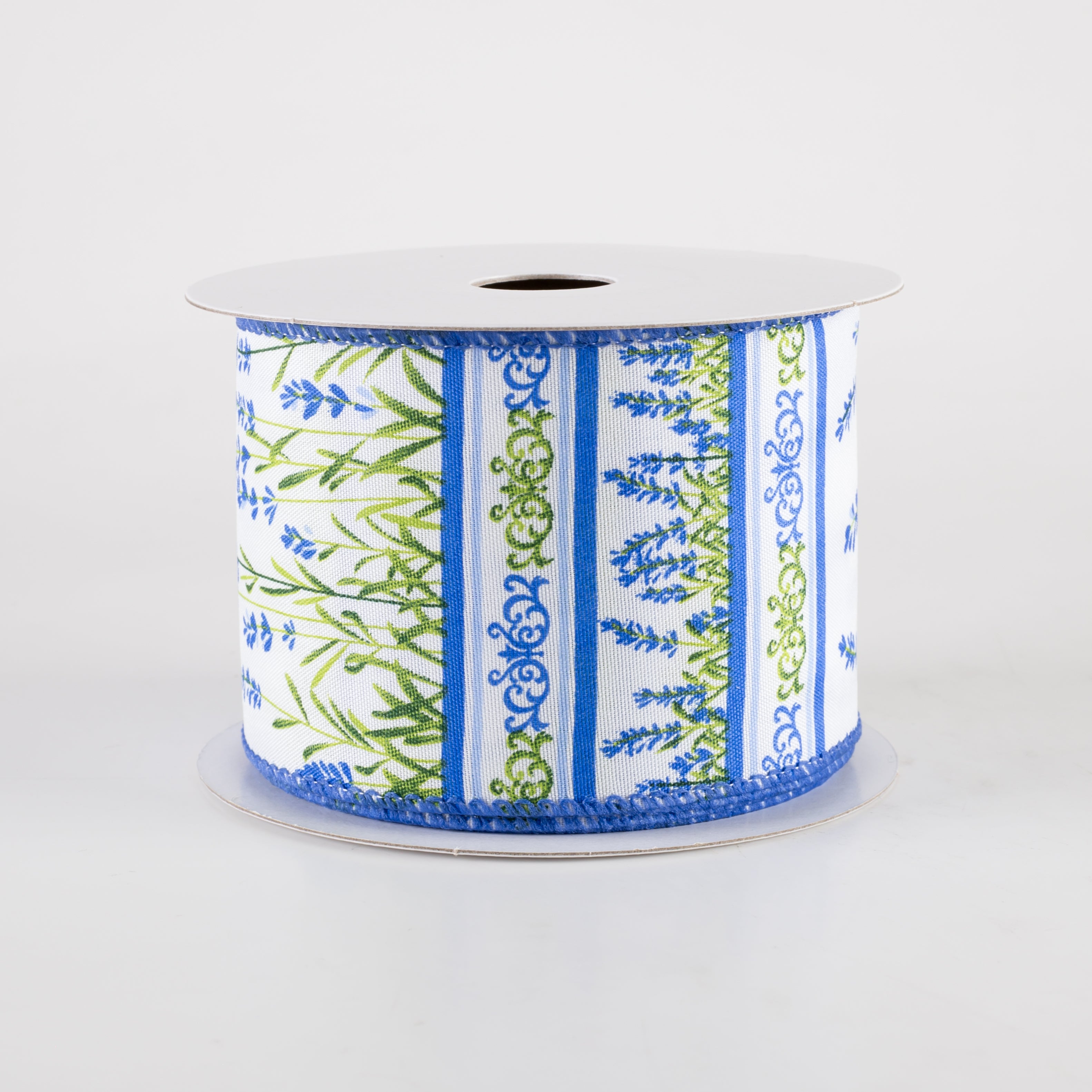 2.5" Satin Bluebonnet Stems Garden Ribbon (10 Yards)
