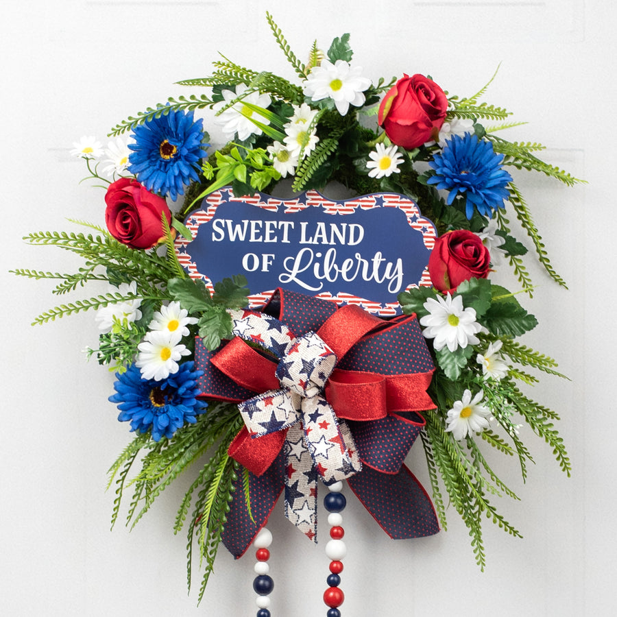 12" Scalloped Waterproof Sign: Sweet Land of Liberty