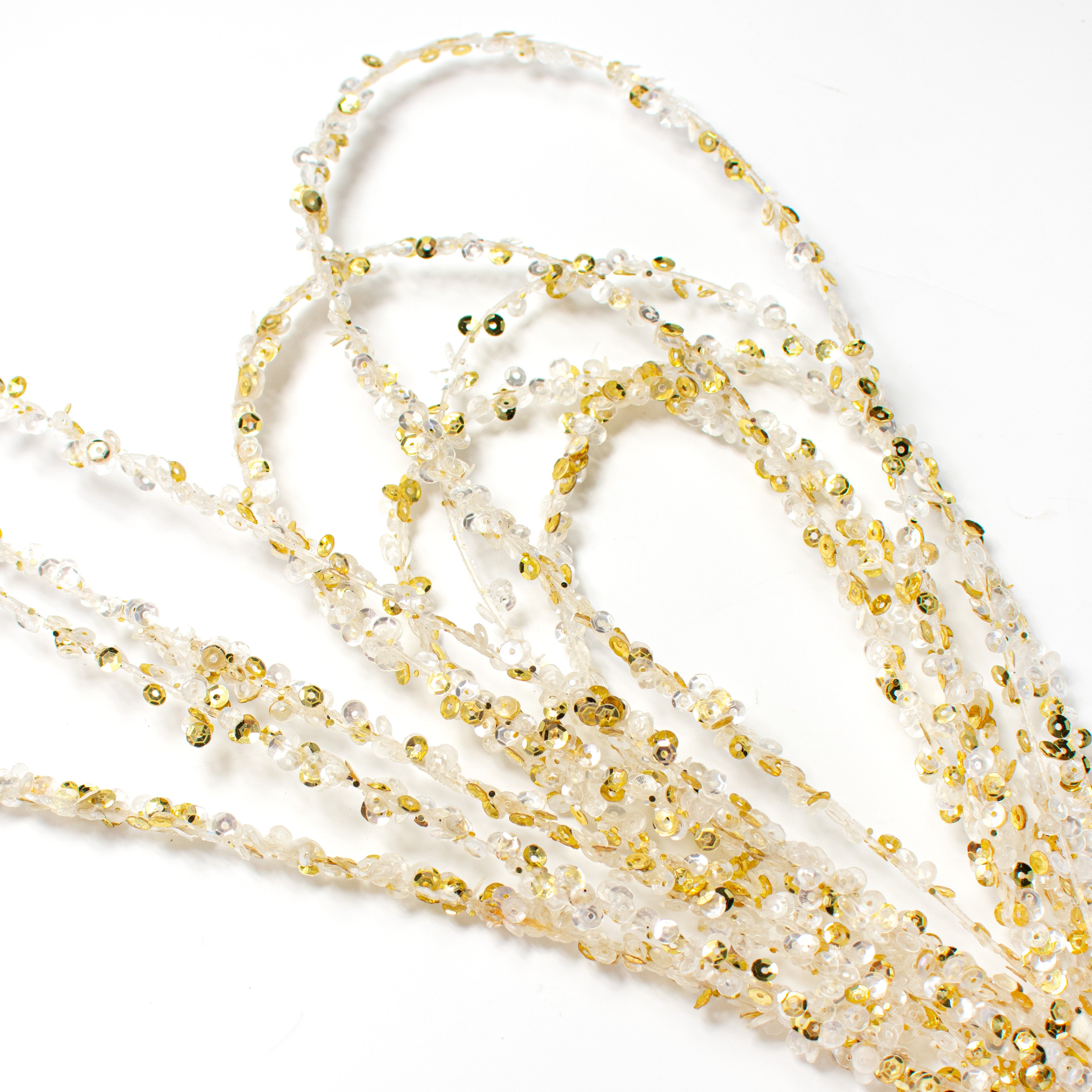 36" Sequin Loop Spray: Iridescent & Gold