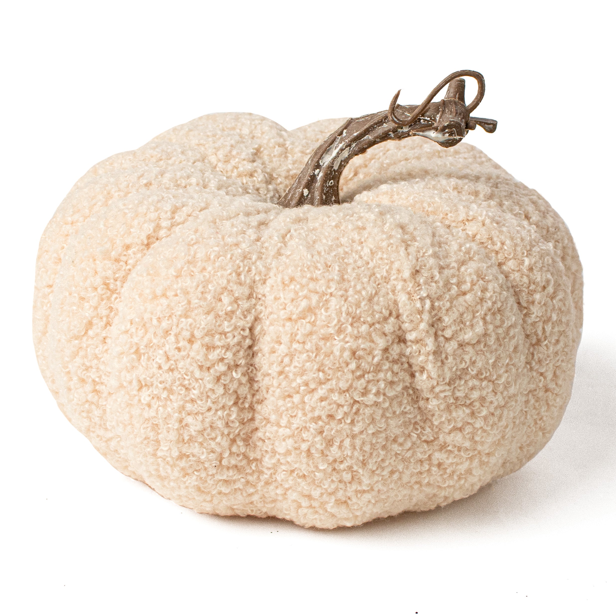 6" Shearling Pumpkin: Beige