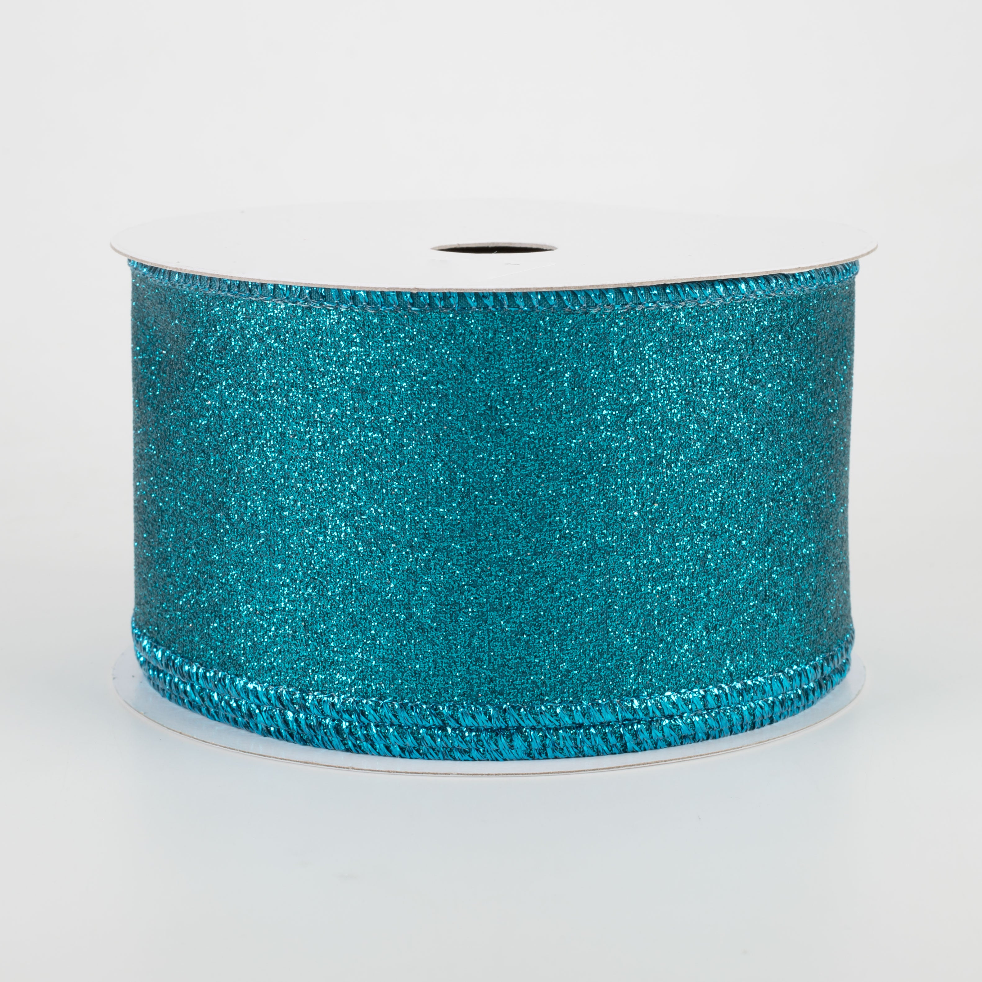 2.5" Shimmer Glitter Ribbon: Teal (10 Yards)