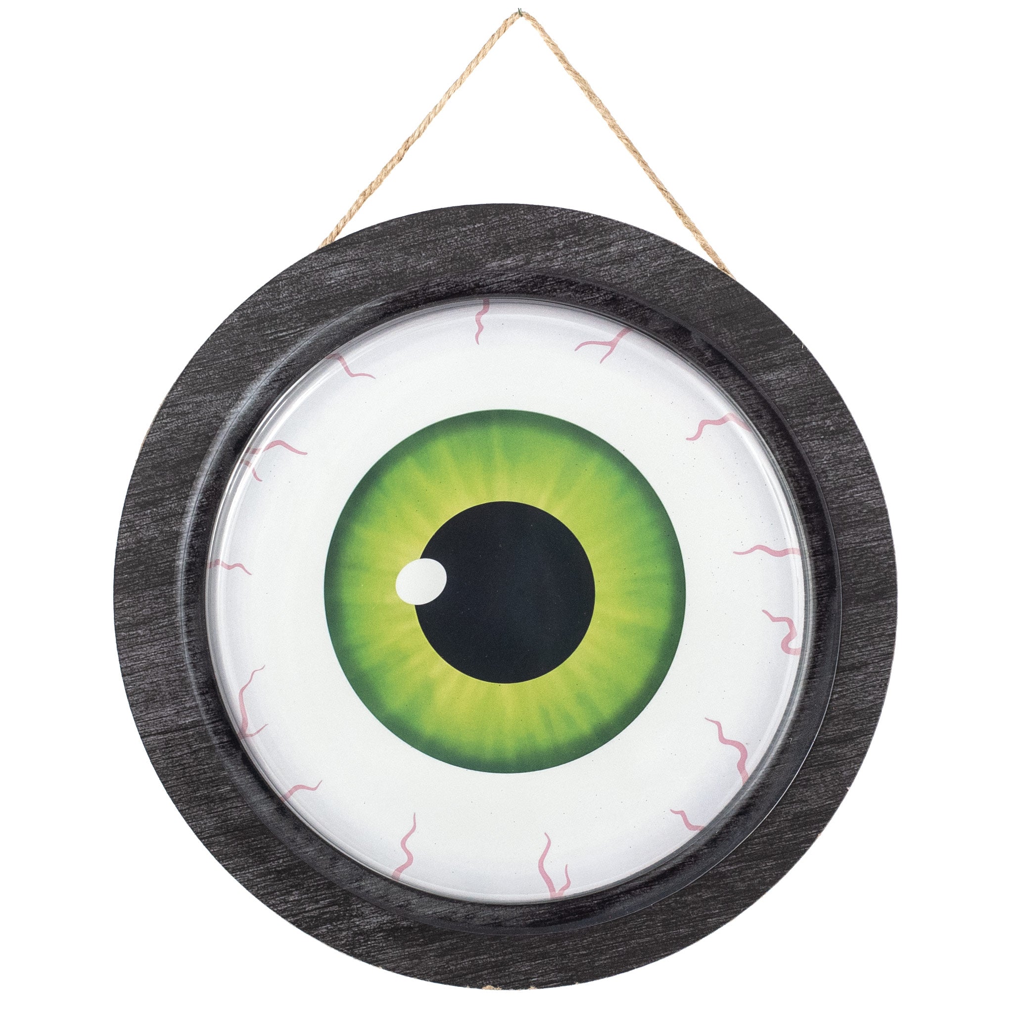 10" Shiny Eyeball Dome Sign: Lime & Black