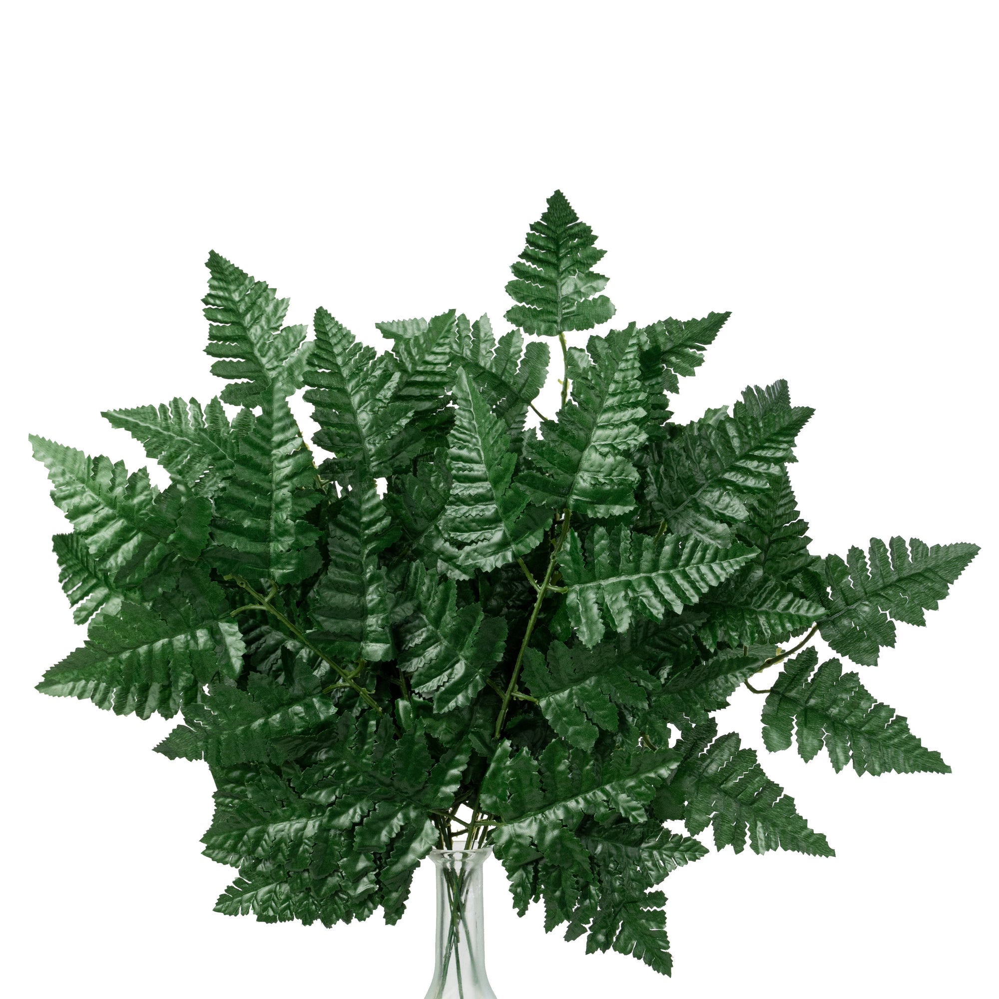 16" Silk Leather Leaf Fern Stems (12)
