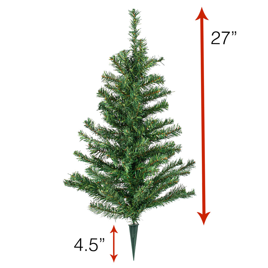 30" Small Cemetery Pine Tree With Plastic Spike