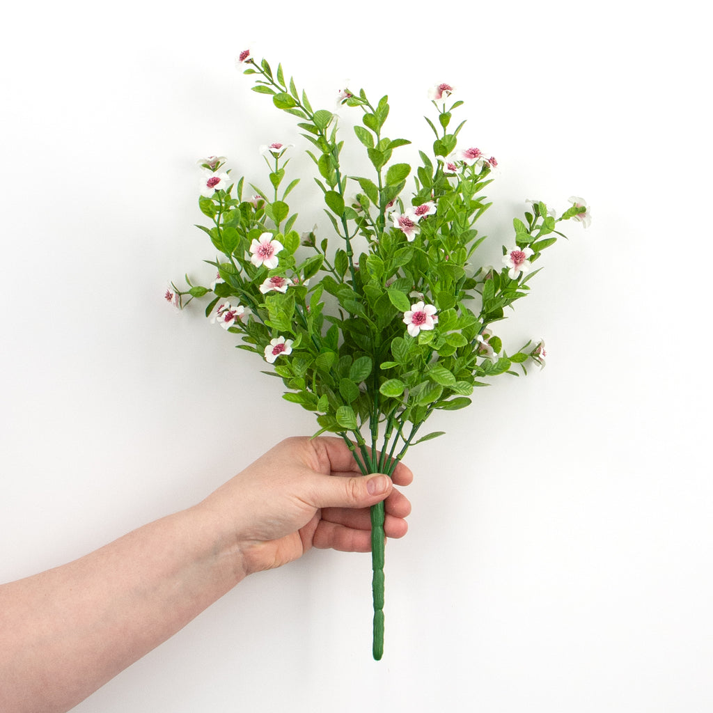 17" Small Flower Filler Bush: Pink