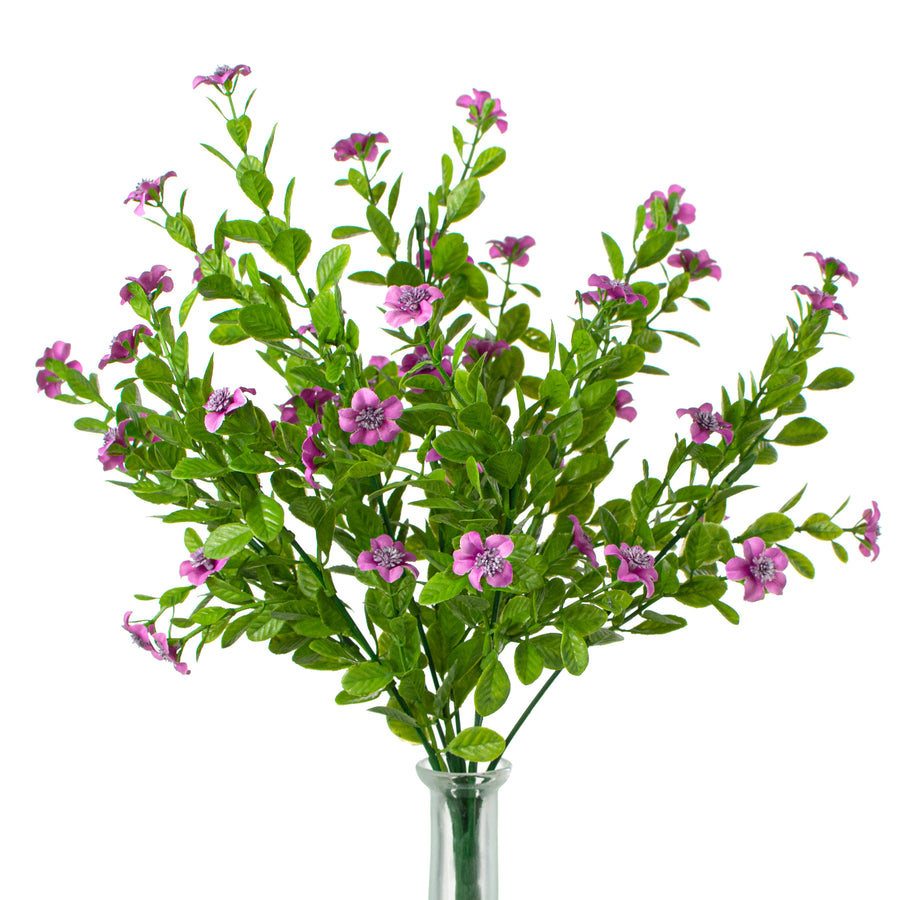 17" Small Flower Filler Bush: Purple