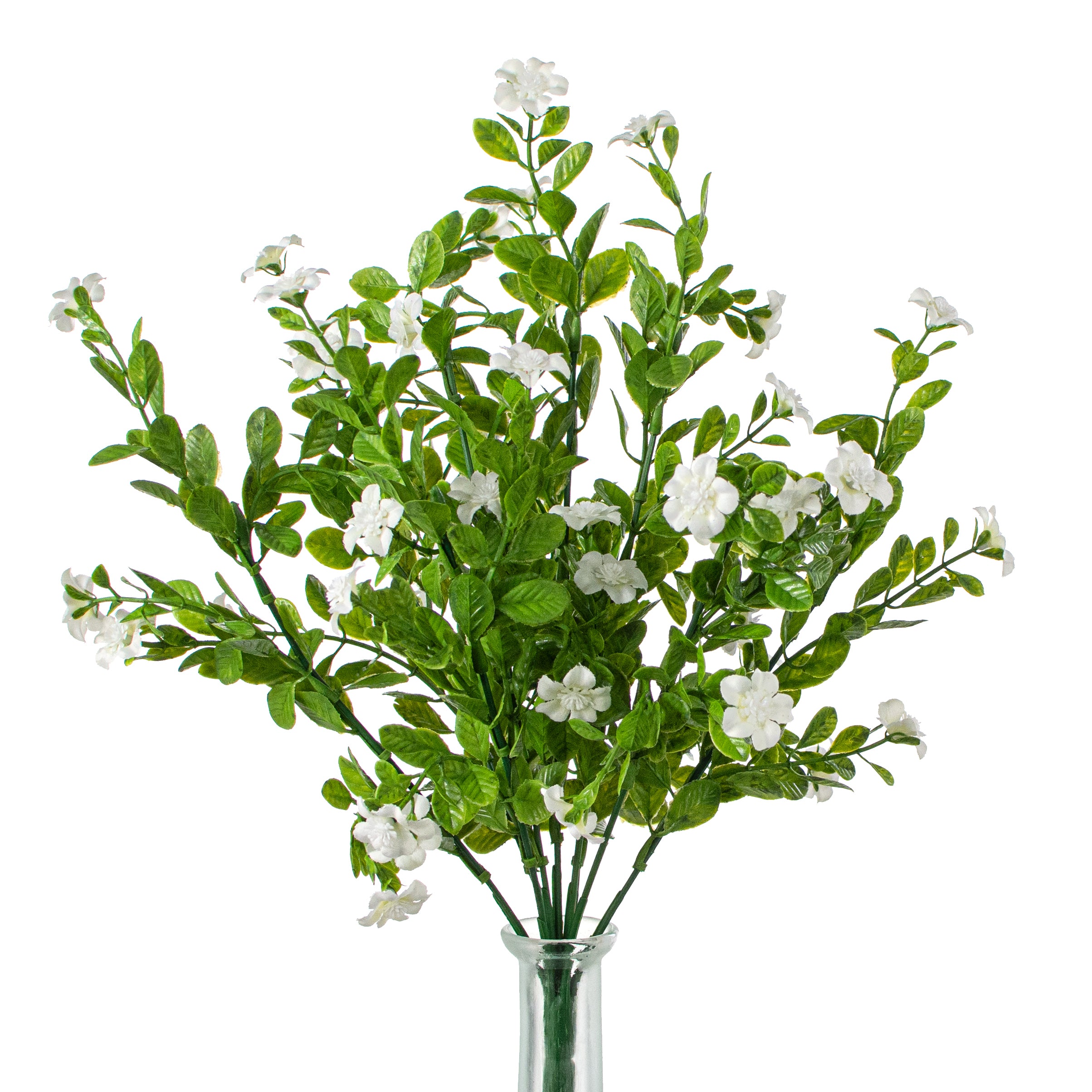 17" Small Flower Filler Bush: White