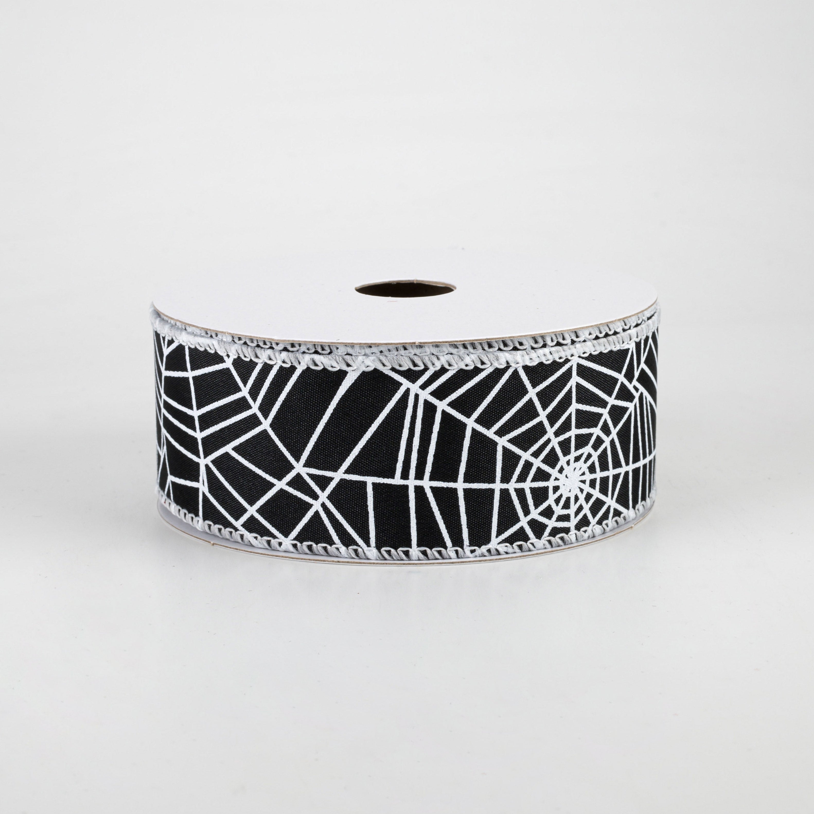 1.5" Spider Web Satin Ribbon: Black (10 Yards)