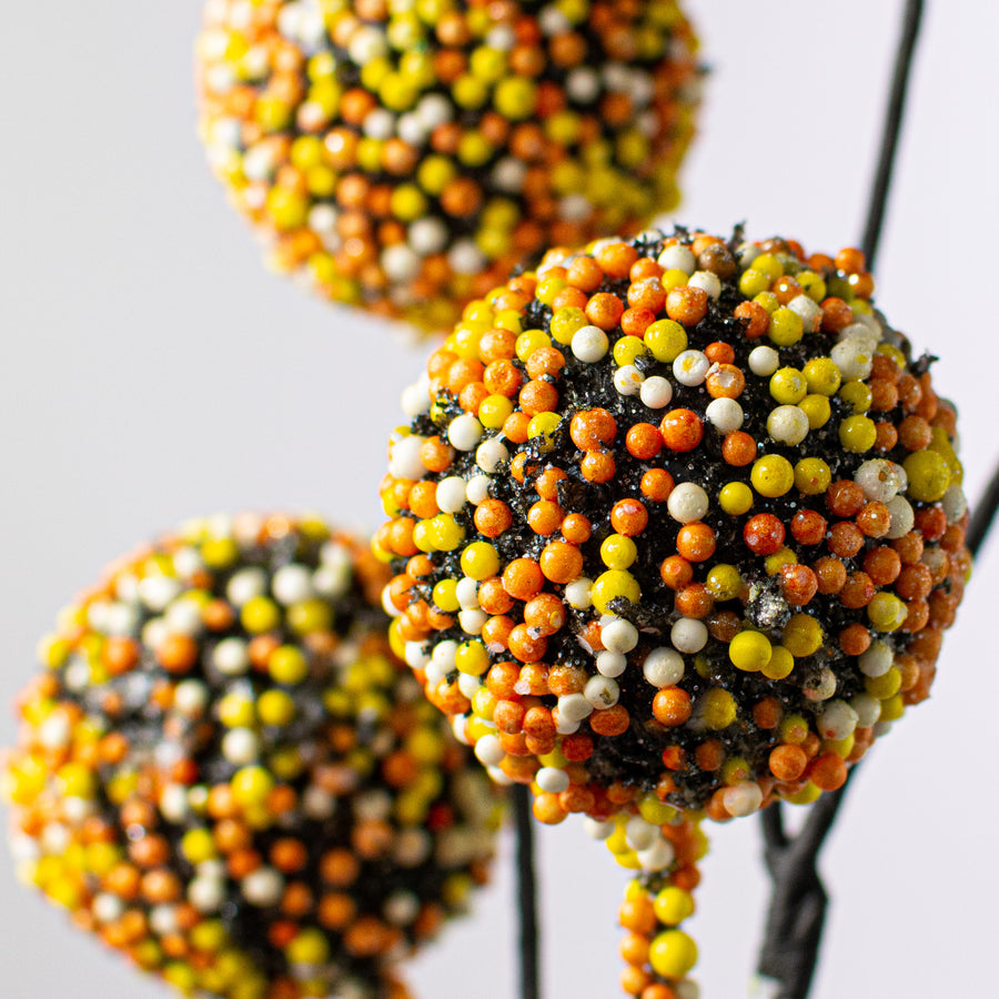 22" Sprinkle Ball Pick: Candy Corn