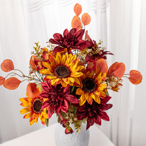 21" Sunflower Dahlia Bush: Rust Orange (18 Stem)