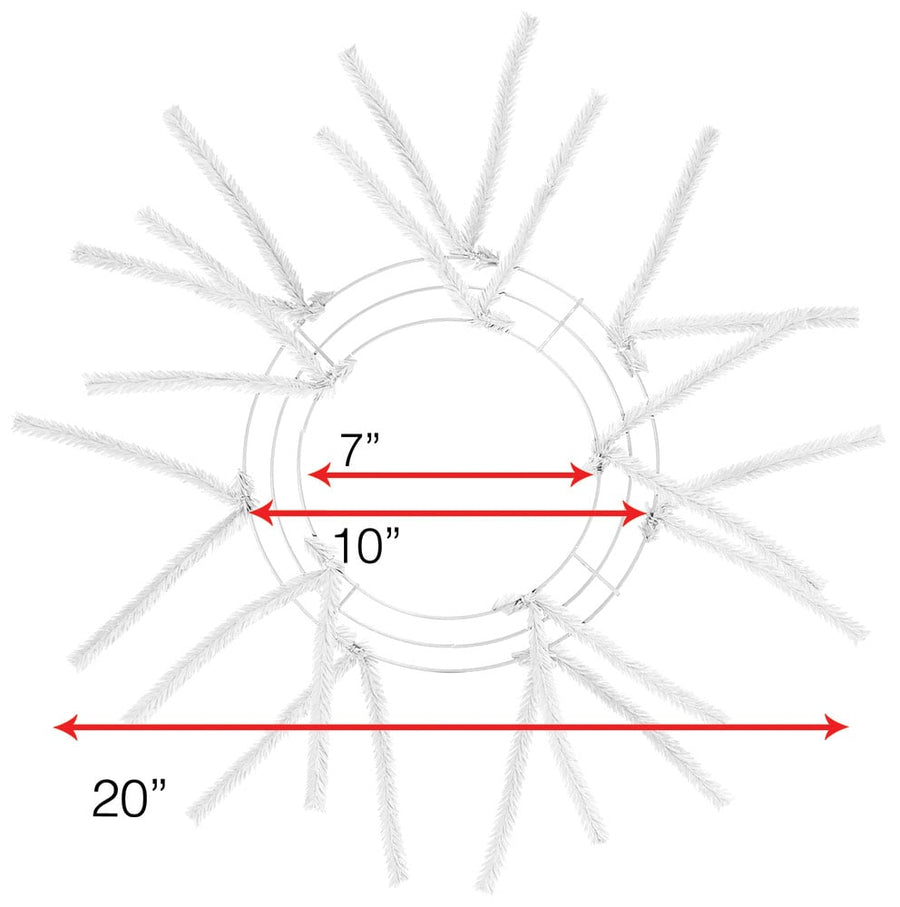 10-20" Tinsel Work Wreath Form: White