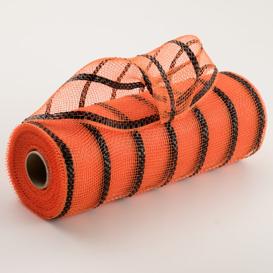 10" Vertical Wide Stripe Mesh: Orange & Black