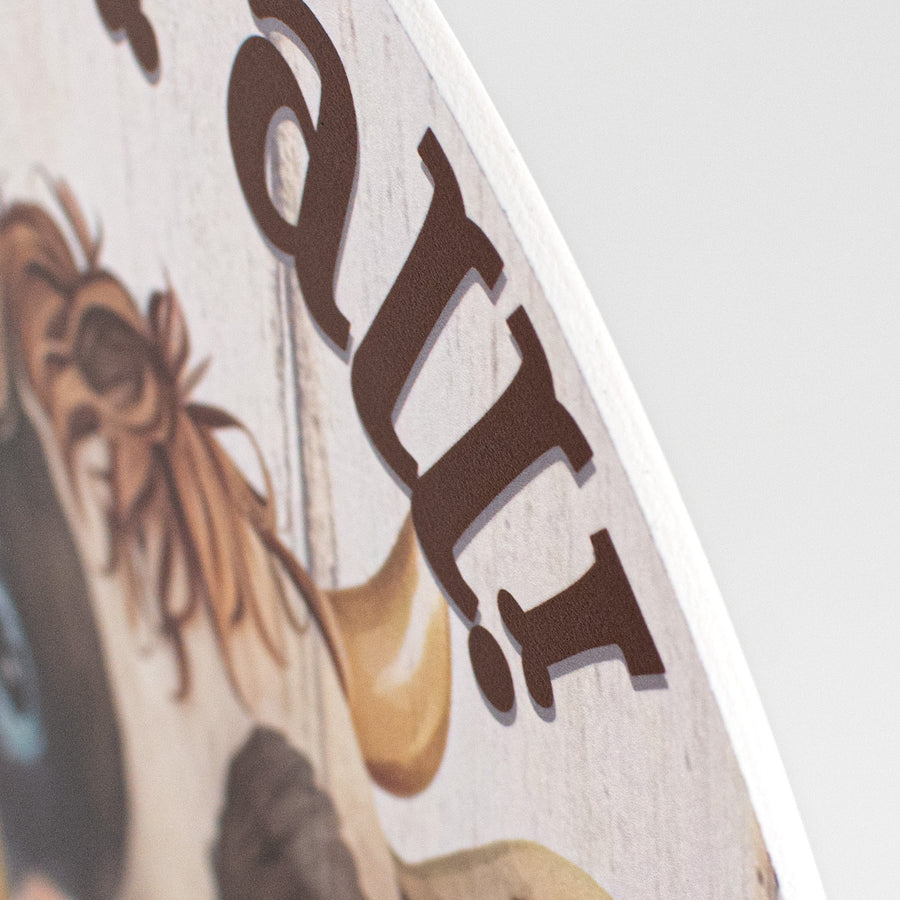 9.4" Waterproof Sign: Hay Y'all Sunflower Cow