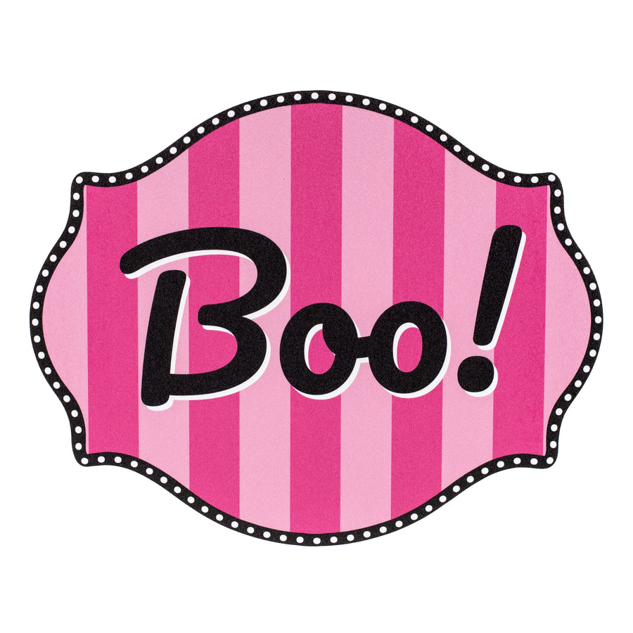 10" Waterproof Accent Sign: Scalloped Dots Pink Boo